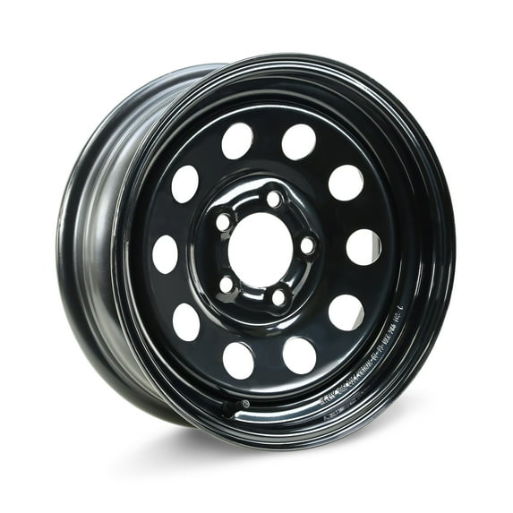 LIBRA 15 x 5 Trailer Wheel 5 Lug on 5" Bolt Pattern Black Mod -17027 ...