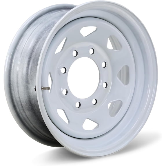 LIBRA 16 x 6 Trailer Wheels 8 Lug on 6.5" Bolt Pattern White Spoke, Set ...