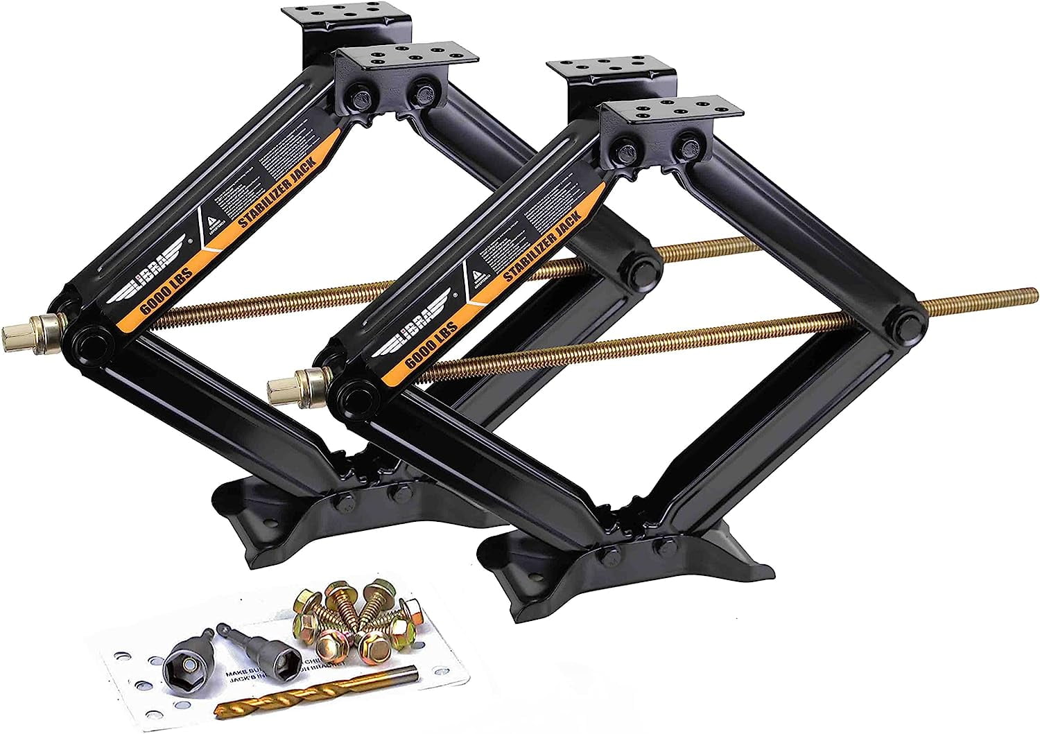 LIBRA 24" 6K lbs RV Trailer Camper Stabilizer Leveling Scissor Jacks w ...