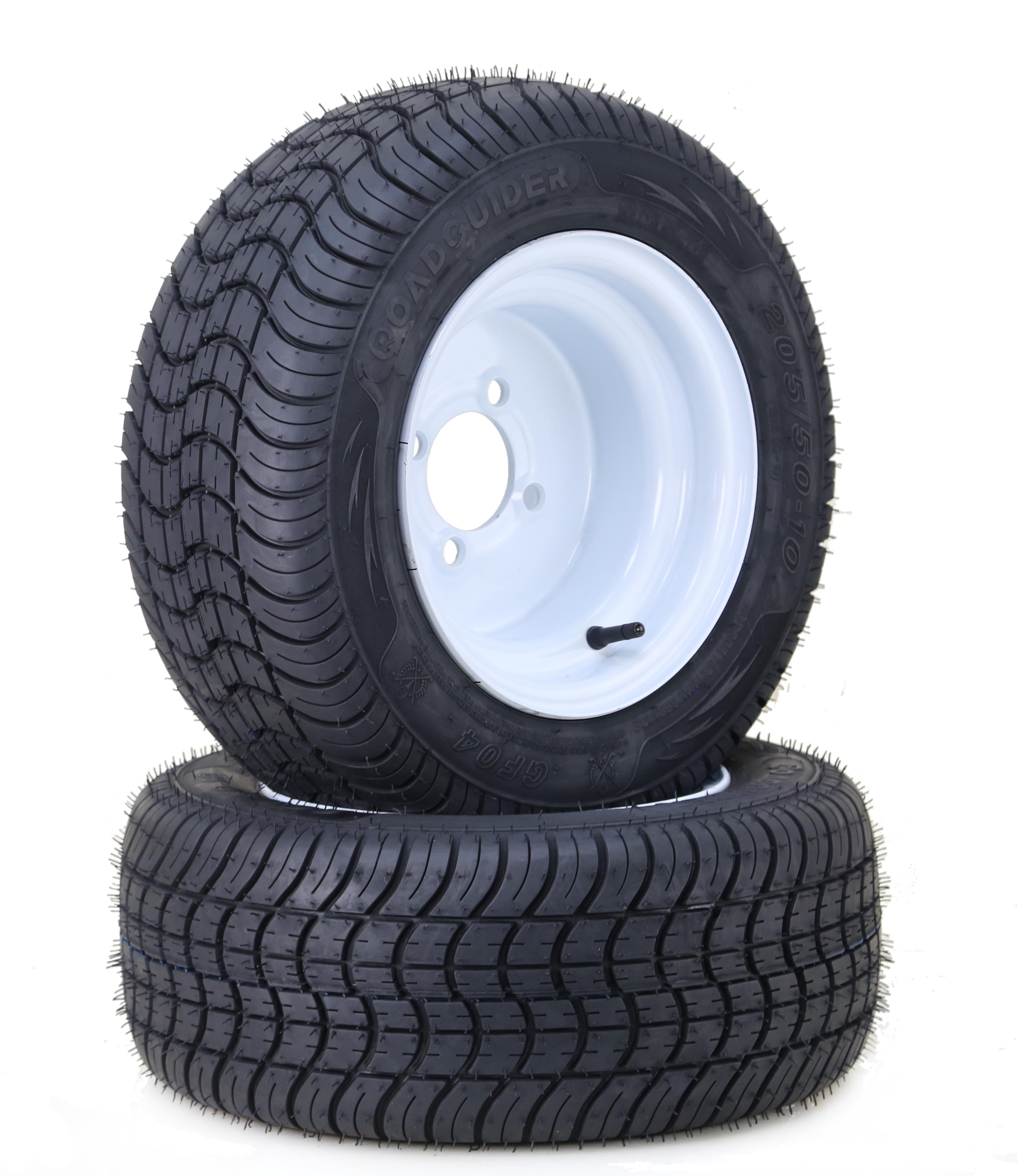 LIBRA Golf Cart Tire Wheel Assembly 205/50-10 4-Ply w/ 4 Lugs on 4" PCD ...
