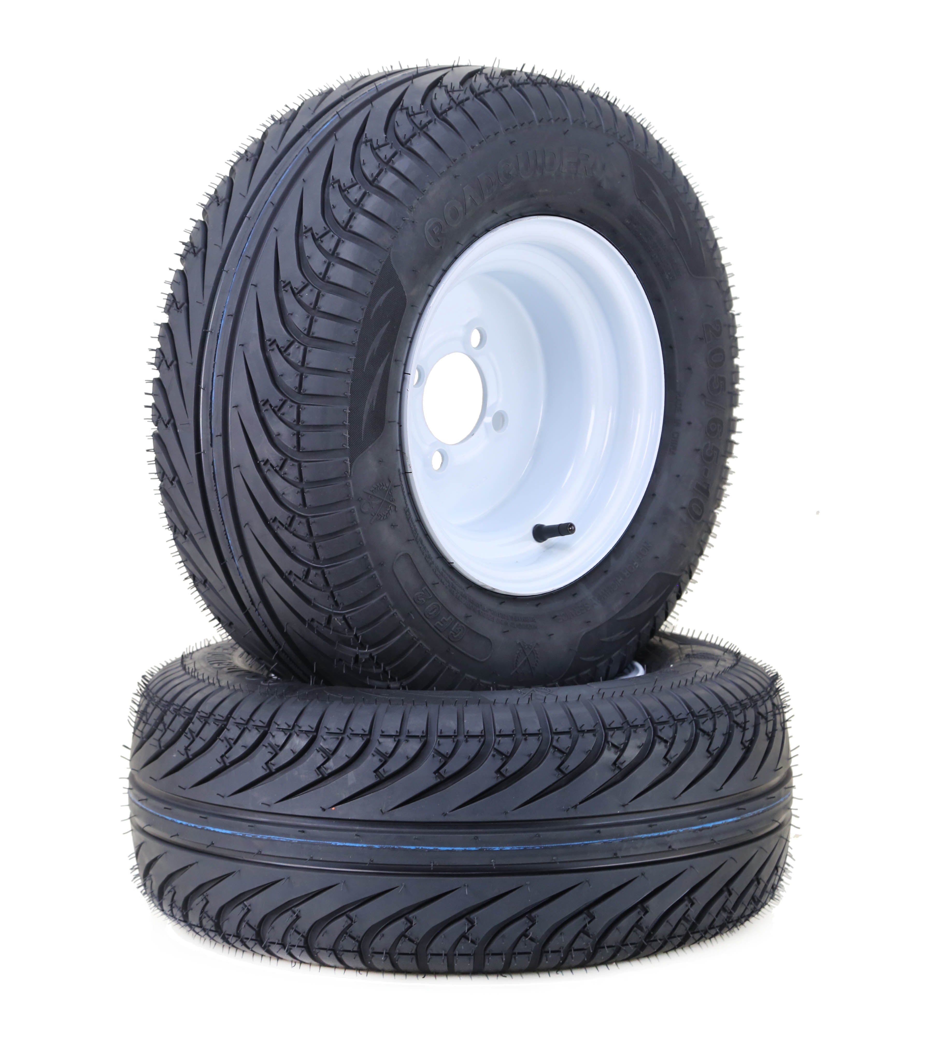 LIBRA Golf Cart Tire Wheel Assembly 205/65-10 on White Steel Wheel 4 ...