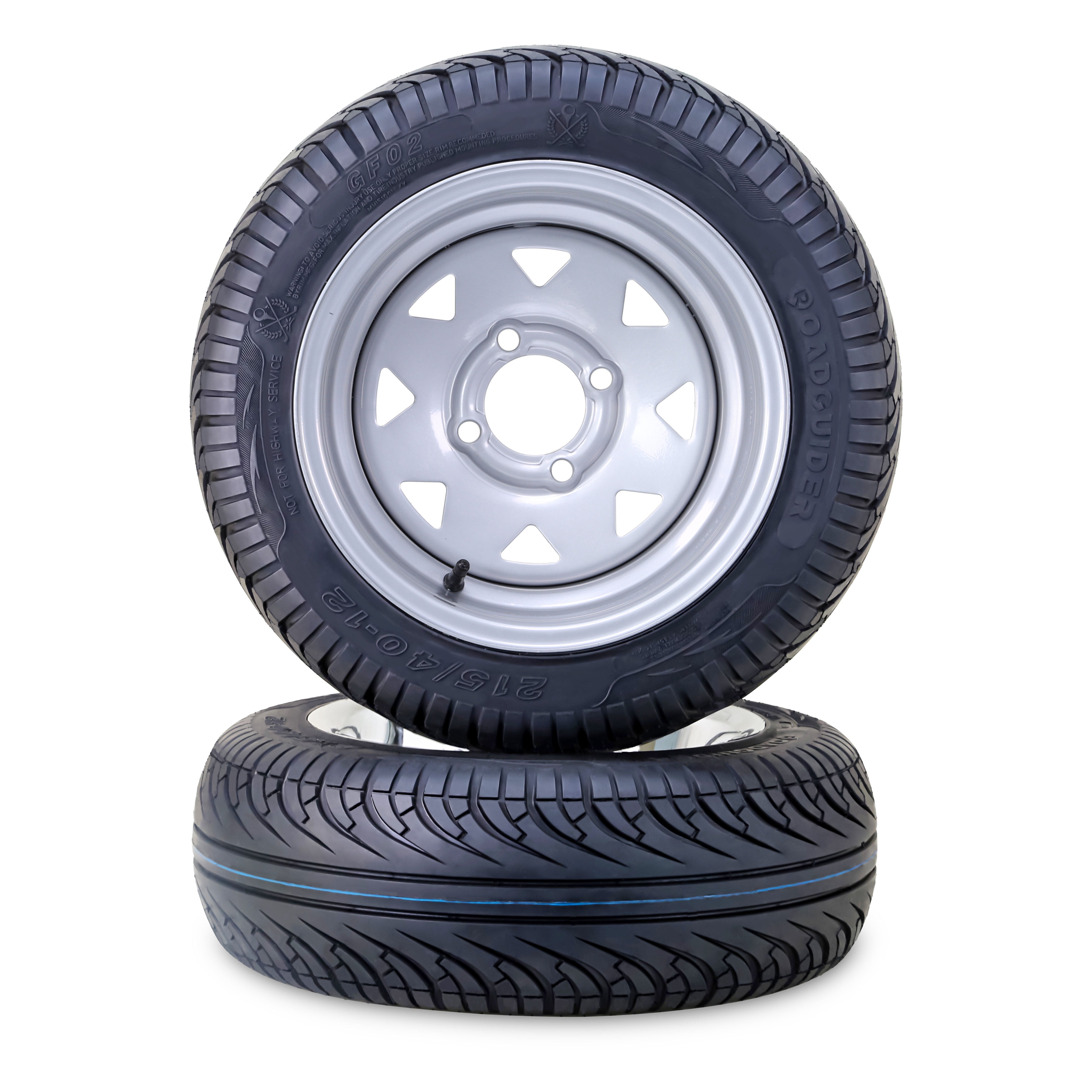 LIBRA Golf Cart Tire Wheel Assembly 215/40-12 with Silver Wheel 4x4 ...