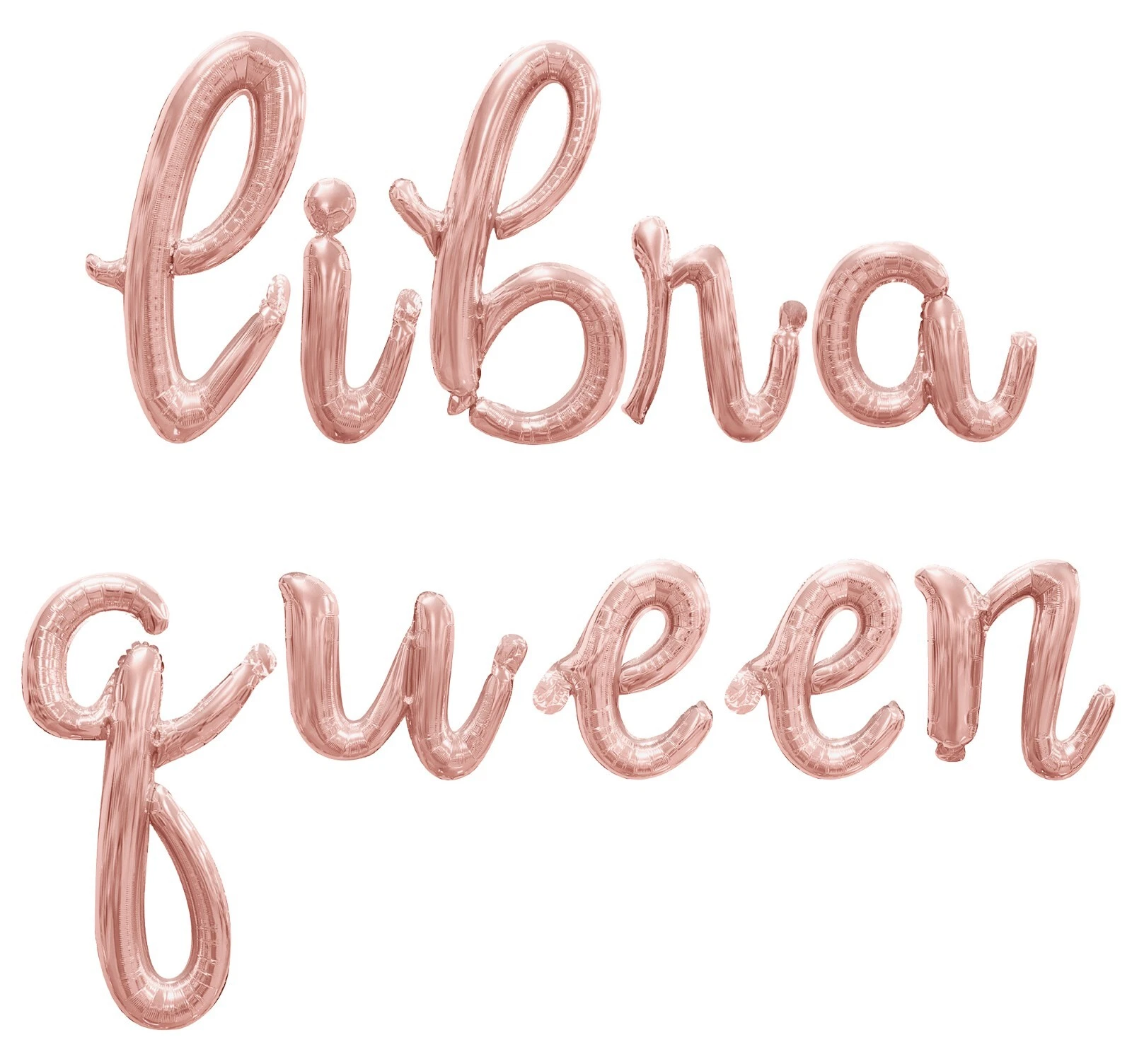 LIBRA QUEEN Cursive Script Letter Balloon Banner - Birthday Party ...