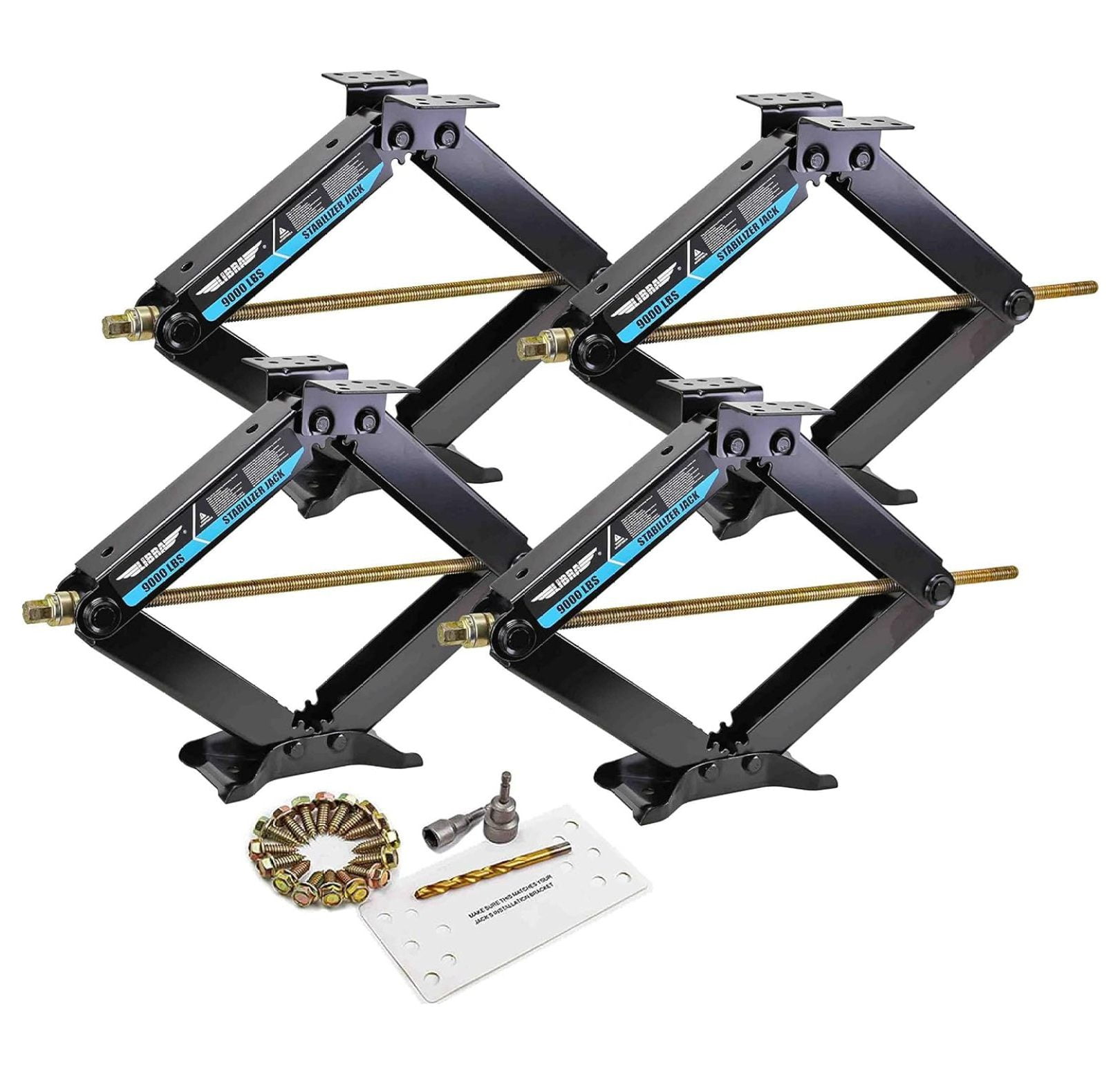 LIBRA Set of 4 9K lb Heavy Duty 24" RV Trailer Camper Stabilizer ...