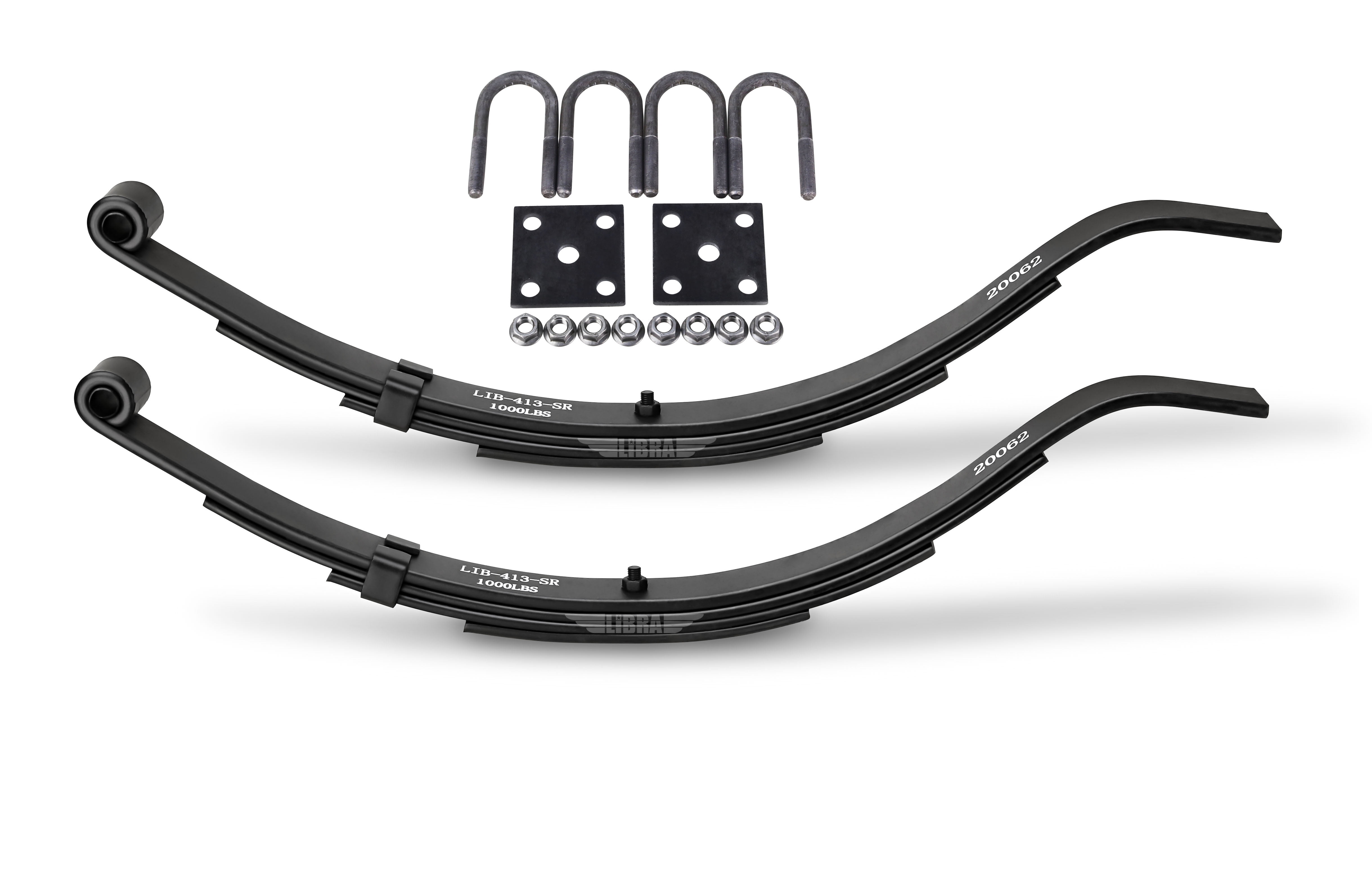 LIBRA Trailer Leaf Spring 4 Leaf Slipper 1,000lbs Capacity, U-Bolt Kit ...