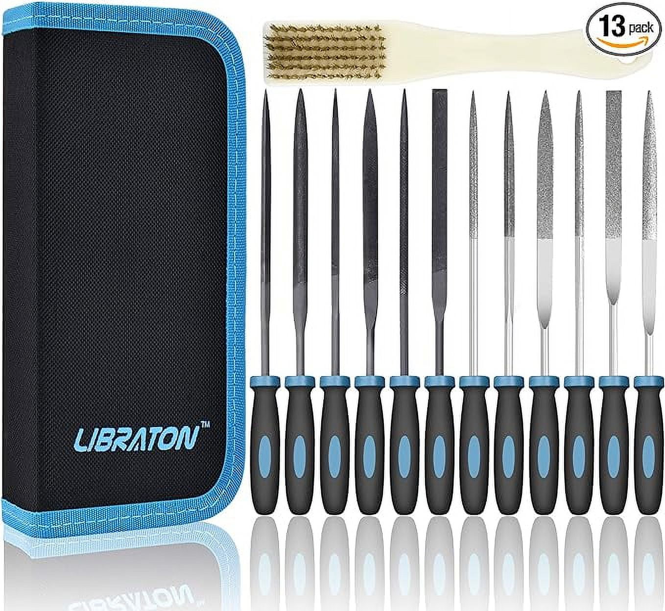 LIBRATON Small File Set, Needle Diamond Files 13PCS, 6pcs Jewlers & 6 ...