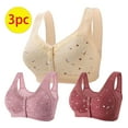 Librclo 3pc Daisy Bras For Seniors Front Closure Bras For Older Women