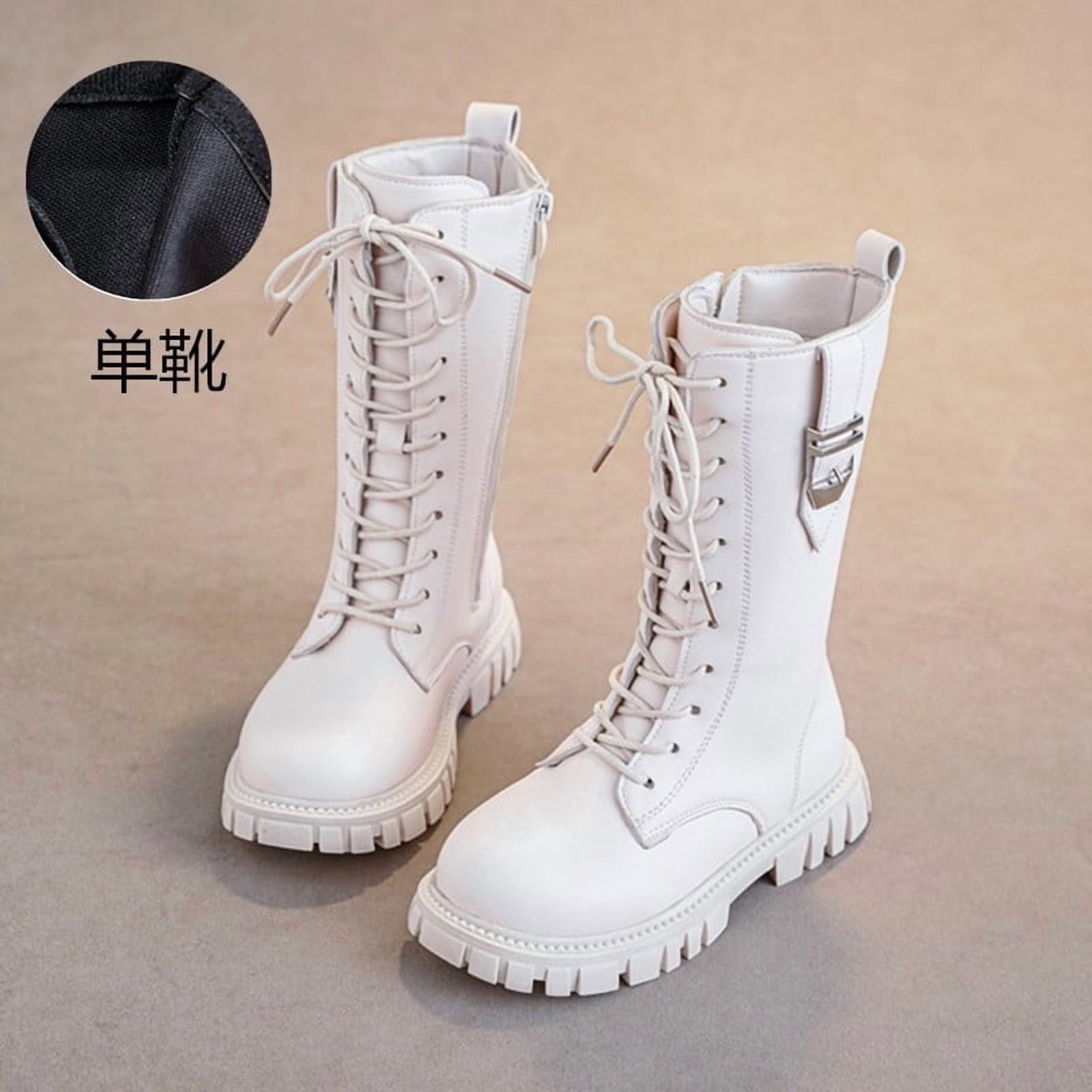 LIBRCLO Kids Boots Fall and Winter Fashion Bow Knot Long Barrel Leather ...