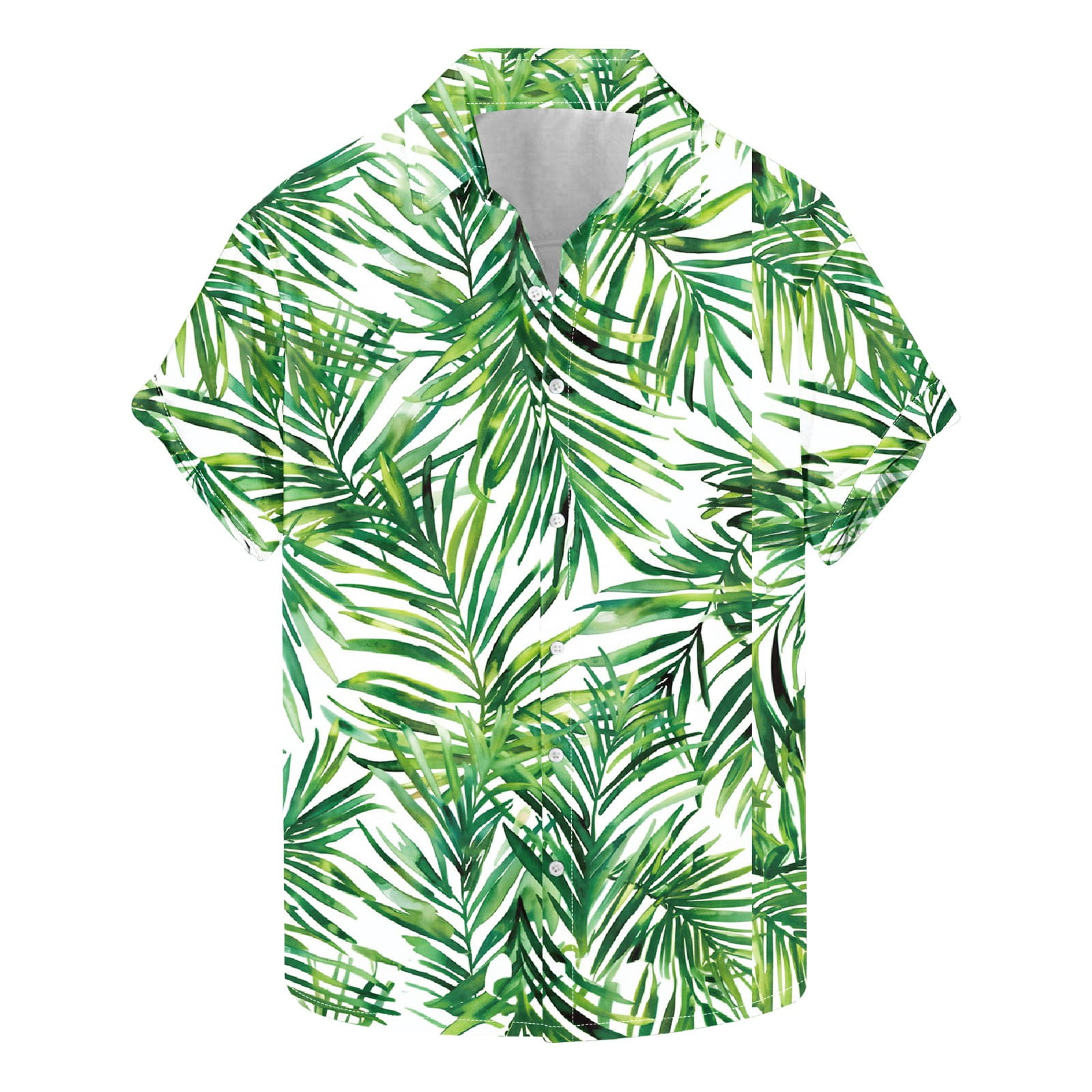 LIBRCLO Mens Beach Shirts with Diverse Tropical Plant Print Vacation ...