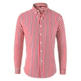 LIBRCLO Mens Casual Button Down Shirts Long Sleeve Classic Fit Striped ...