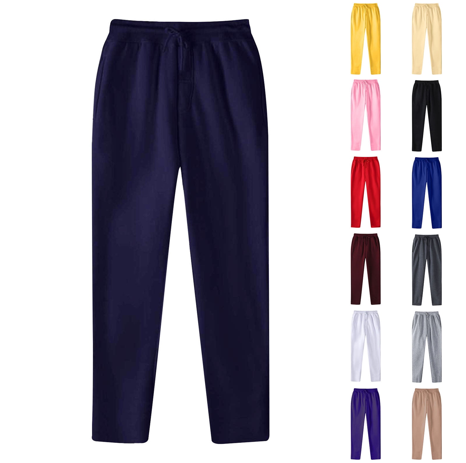 LIBRCLO Mens Sweatpants Open Bottom, Jogger Pants Elastic Waist ...