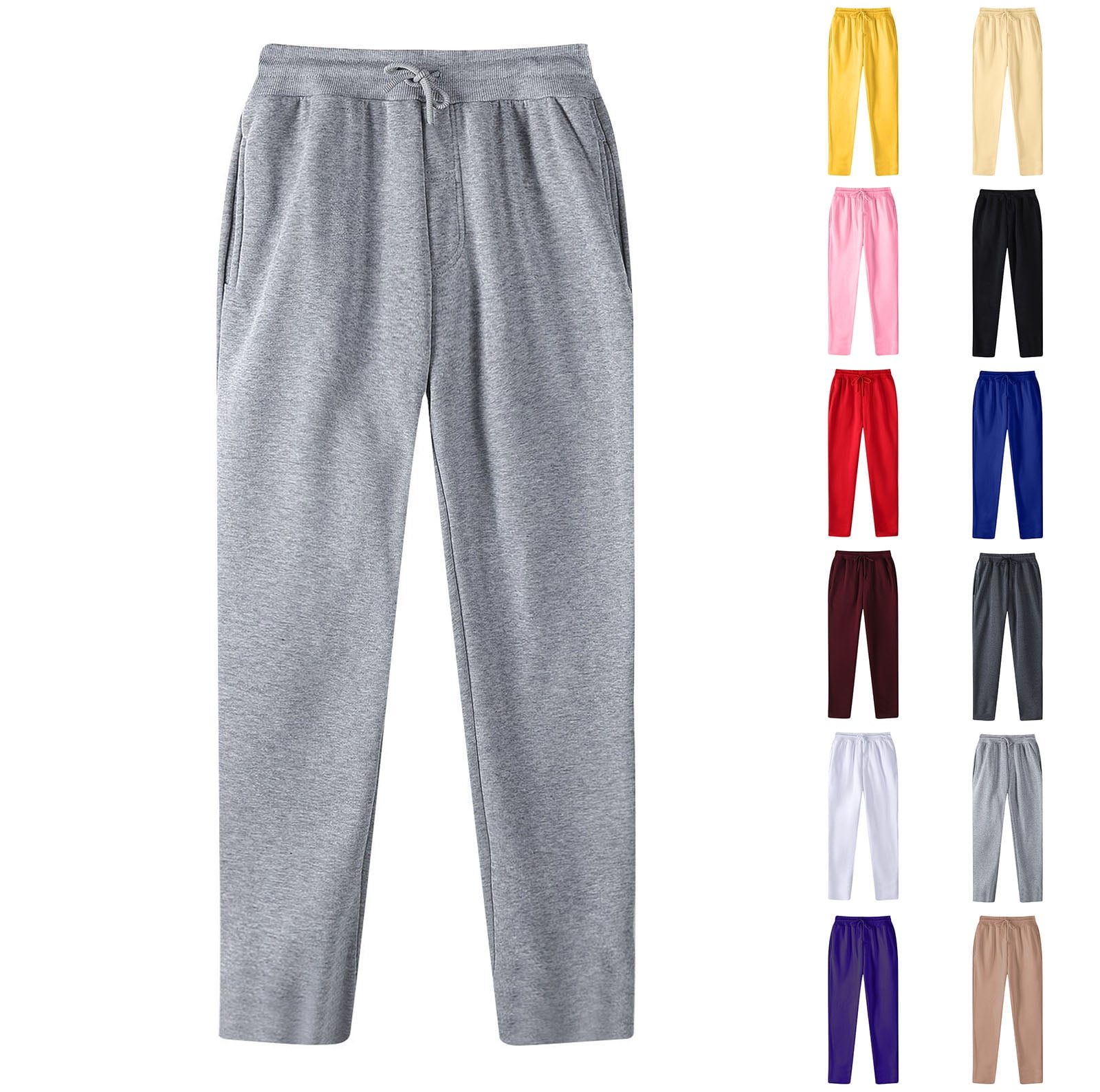 LIBRCLO Mens Sweatpants Open Bottom,Baggy Jogger Pants with Pocket,Gray ...