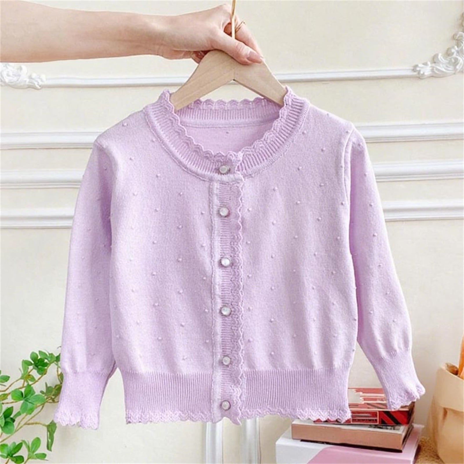 LIBRCLO Sweaters for Girls Button Loose Solid Color Cardigans for Fall ...