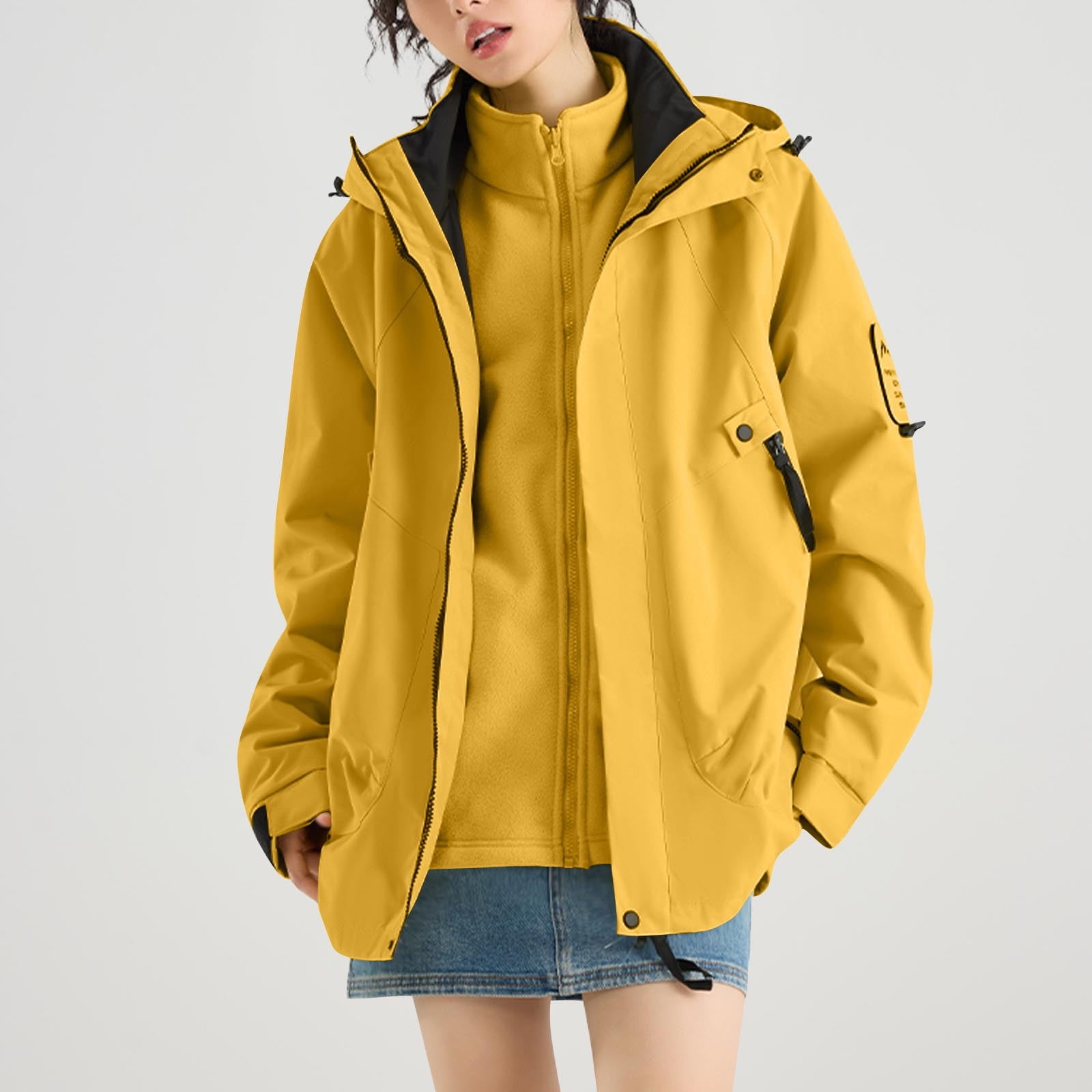LIBRCLO Womens 3-in-1 Jackets Waterproof Graphene Lining Detachable ...