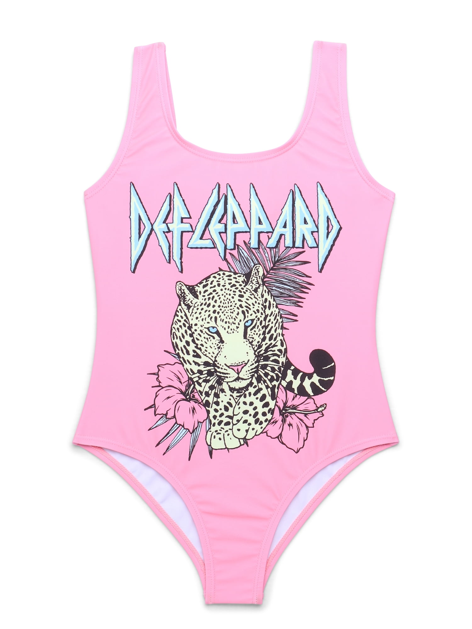 Def Leopard Girls One-Piece Swimsuit, Sizes 4-10 - Walmart.com