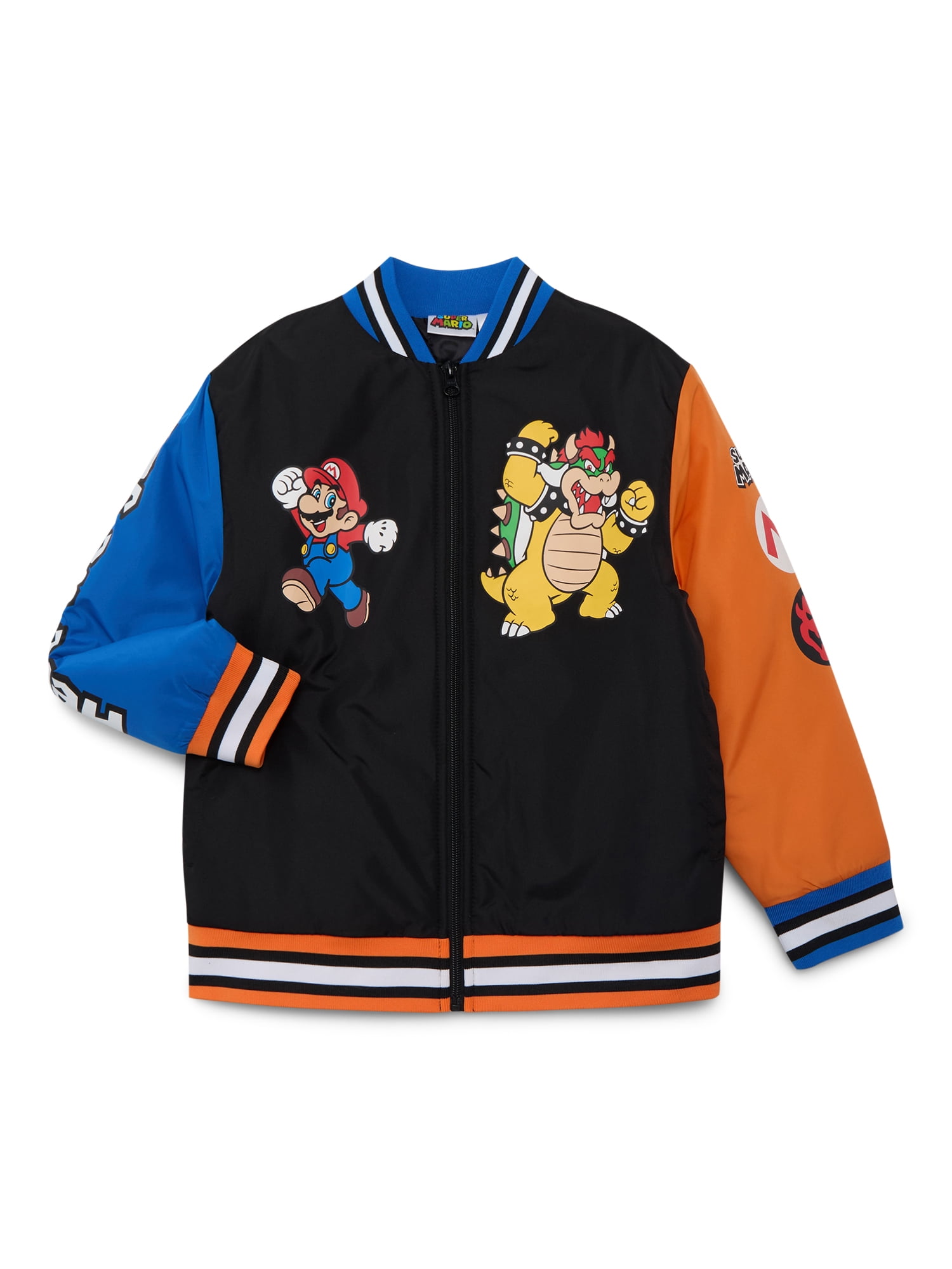 Super Mario and Bowser Boys Bomber Jacket, Sizes 4-12 - Walmart.com
