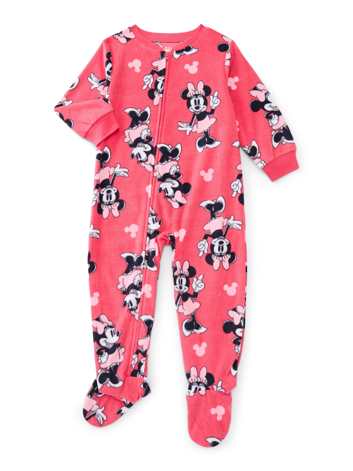 Minnie Mouse Toddler Unisex One Piece Sleeper Pajamas, Sizes 12M-5T ...