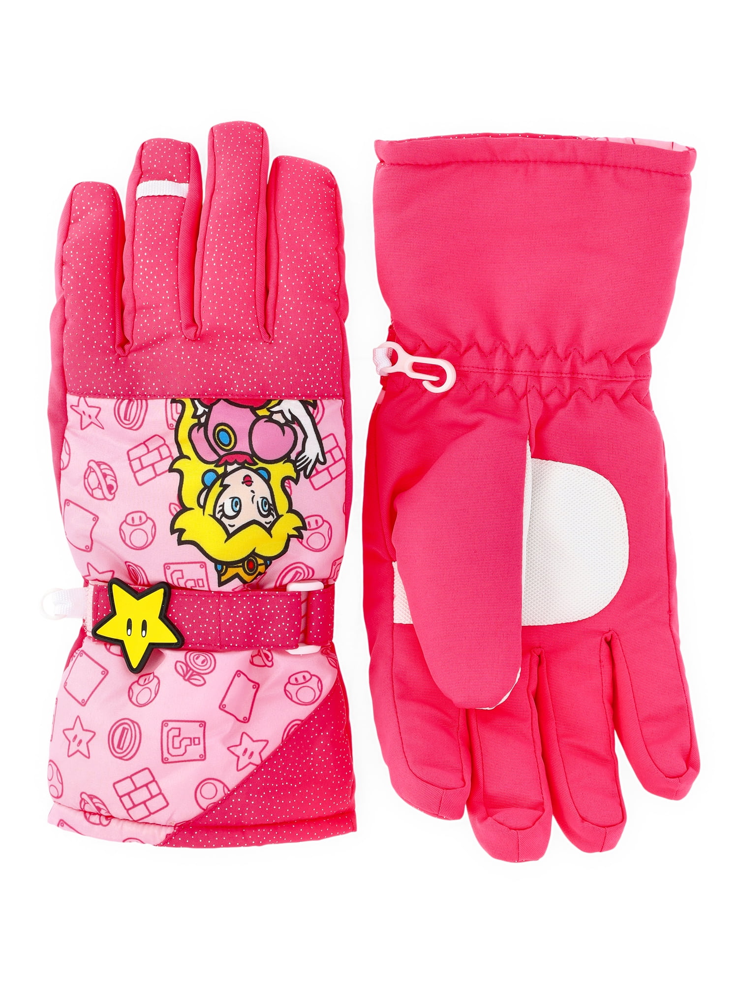 Super Mario Princess Peach Girls Ski Gloves, Sizes S-XL - Walmart.com
