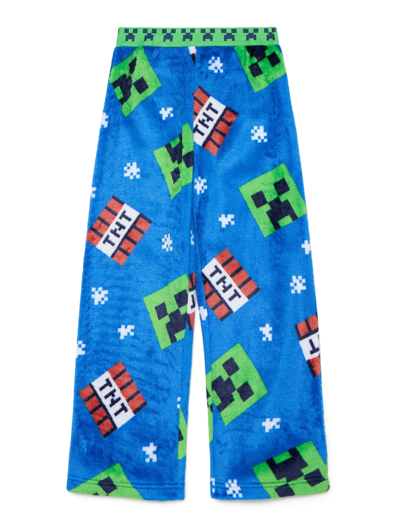 Minecraft Boys Holiday Print Plush Pajama Sleep Pants, Sizes 4-16 ...