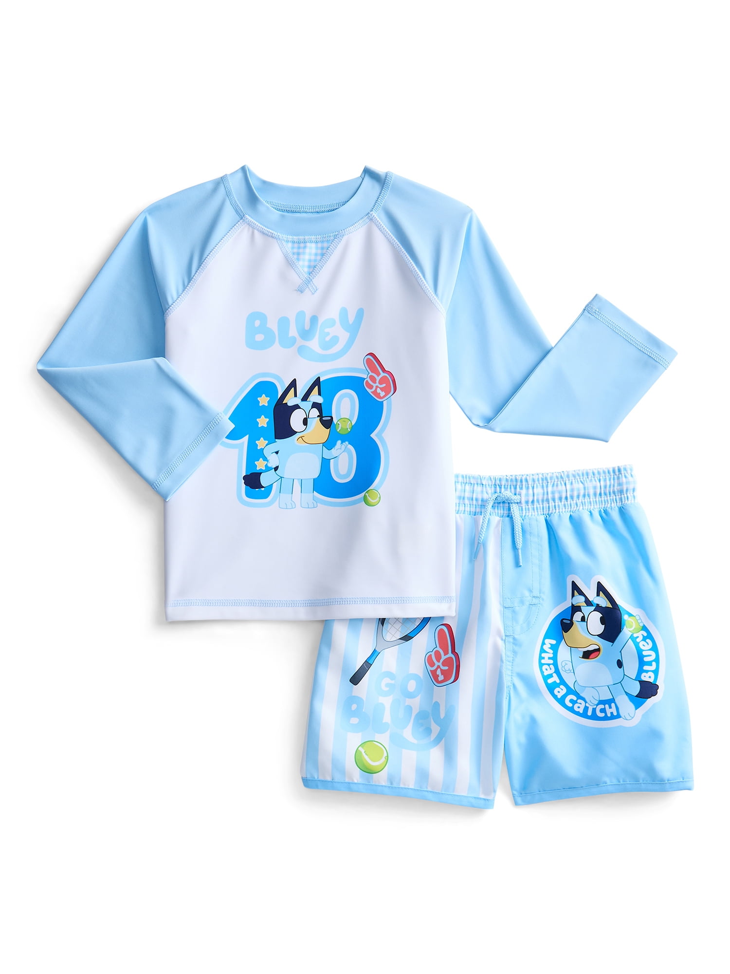Character Toddler Boy Long- Sleeve Rash Guard and Trunk Swim Set, 2 ...