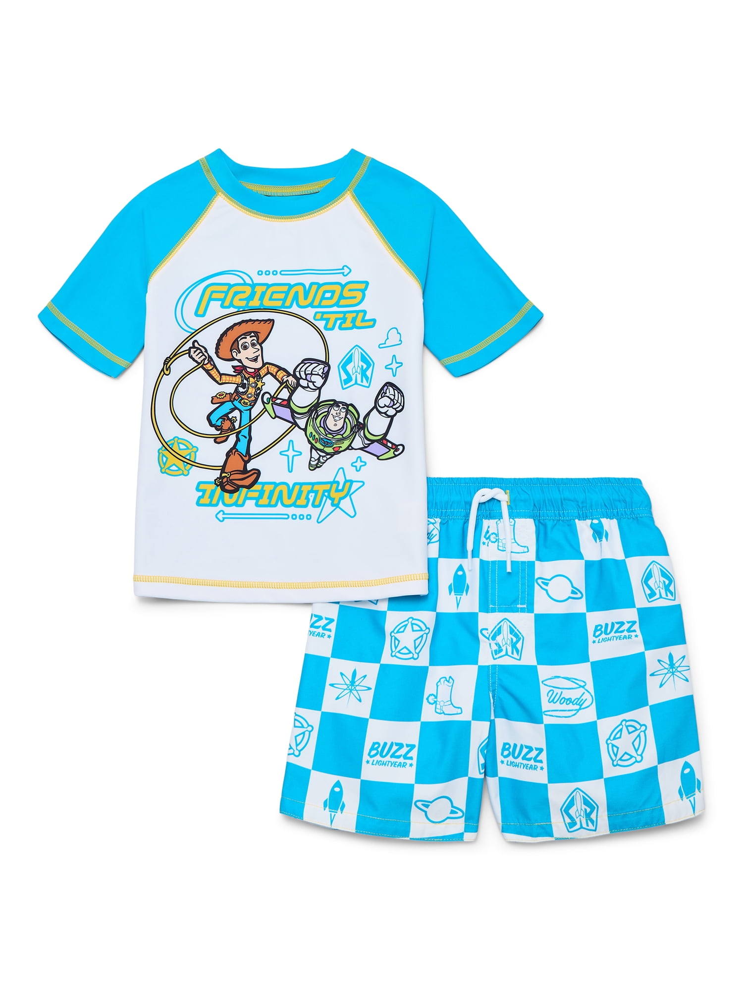 Character Toddler Boy Short-Sleeve Rash Guard and Swim Trunk Set, Sizes ...