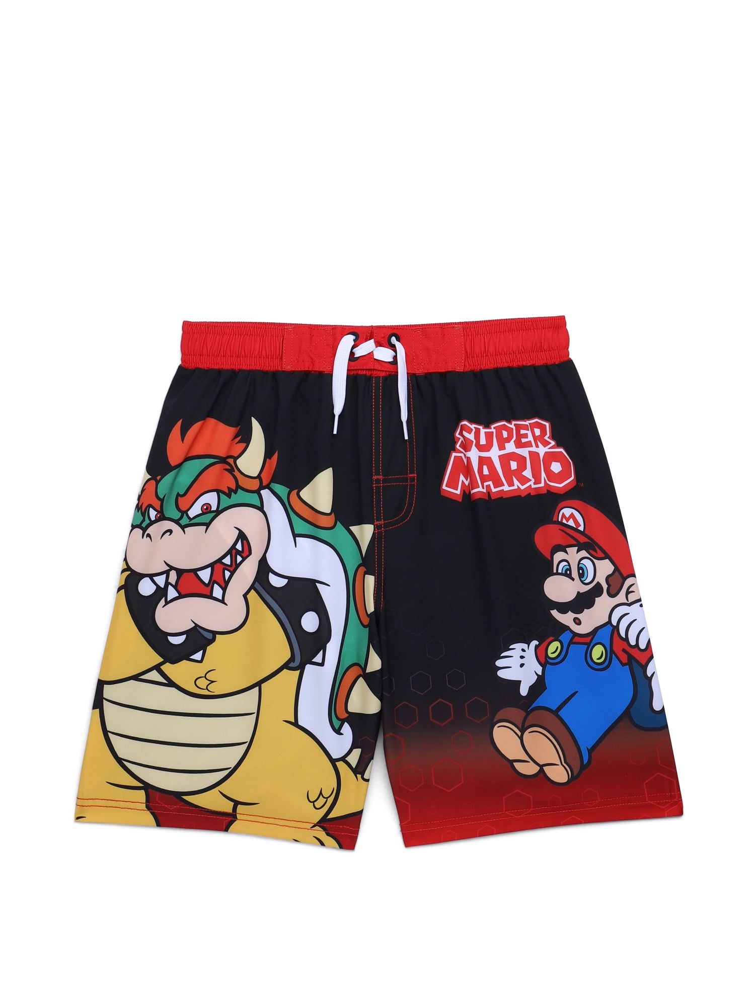 Super Mario Boys Swim Trunks, Sizes 4-12, Mario Pool Beach Shorts with ...
