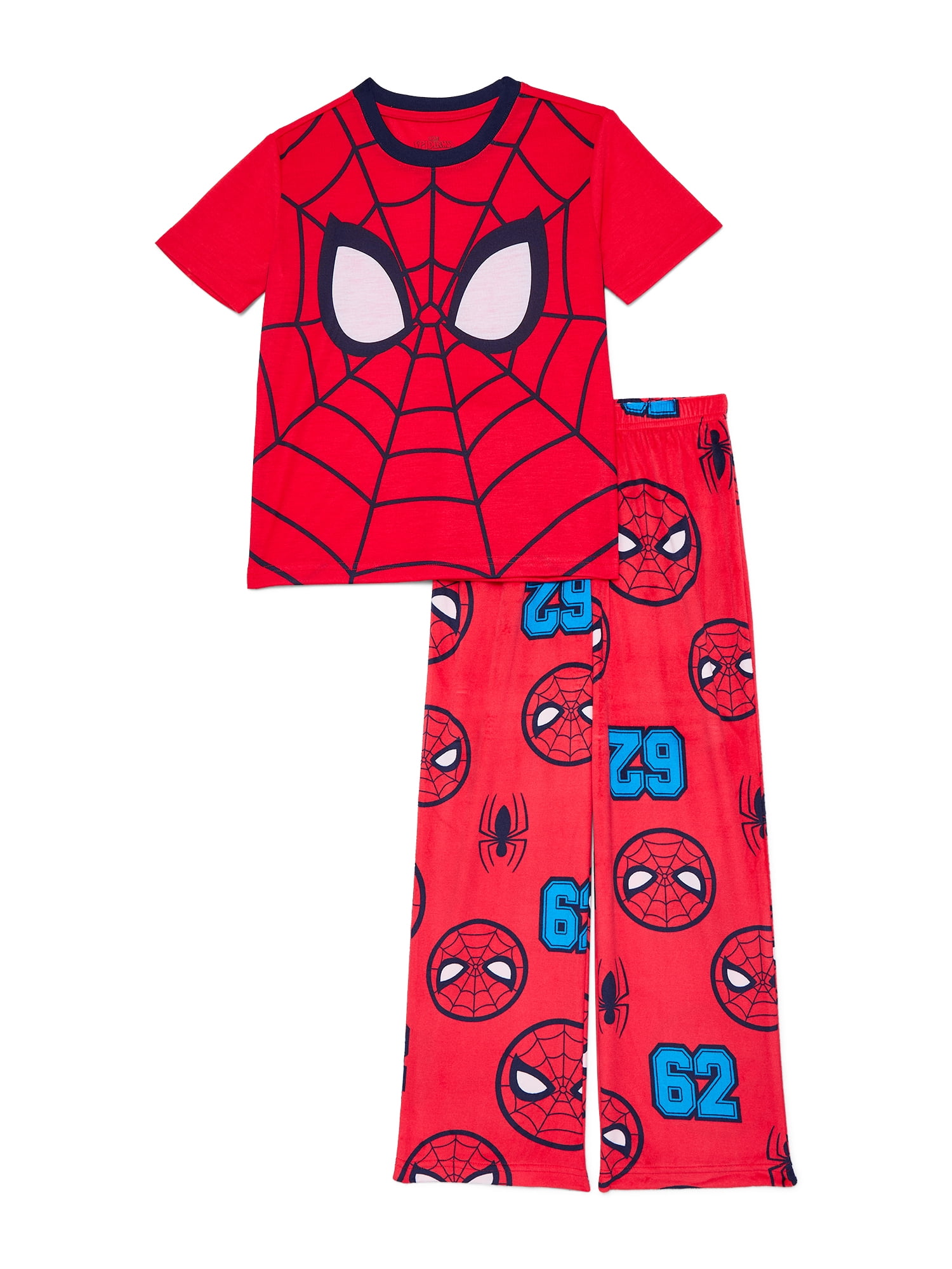 Spider-Man Boys Short Sleeve Top and Pants Pajama Set, 2-Piece, Sizes 4 ...