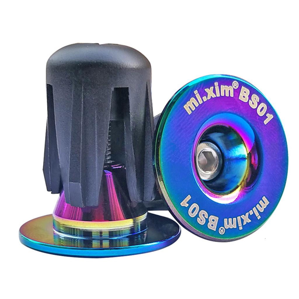 LICEWO 1 Pair Aluminum Bicycle Bike Handlebar Grips Handle Bar Cap End ...