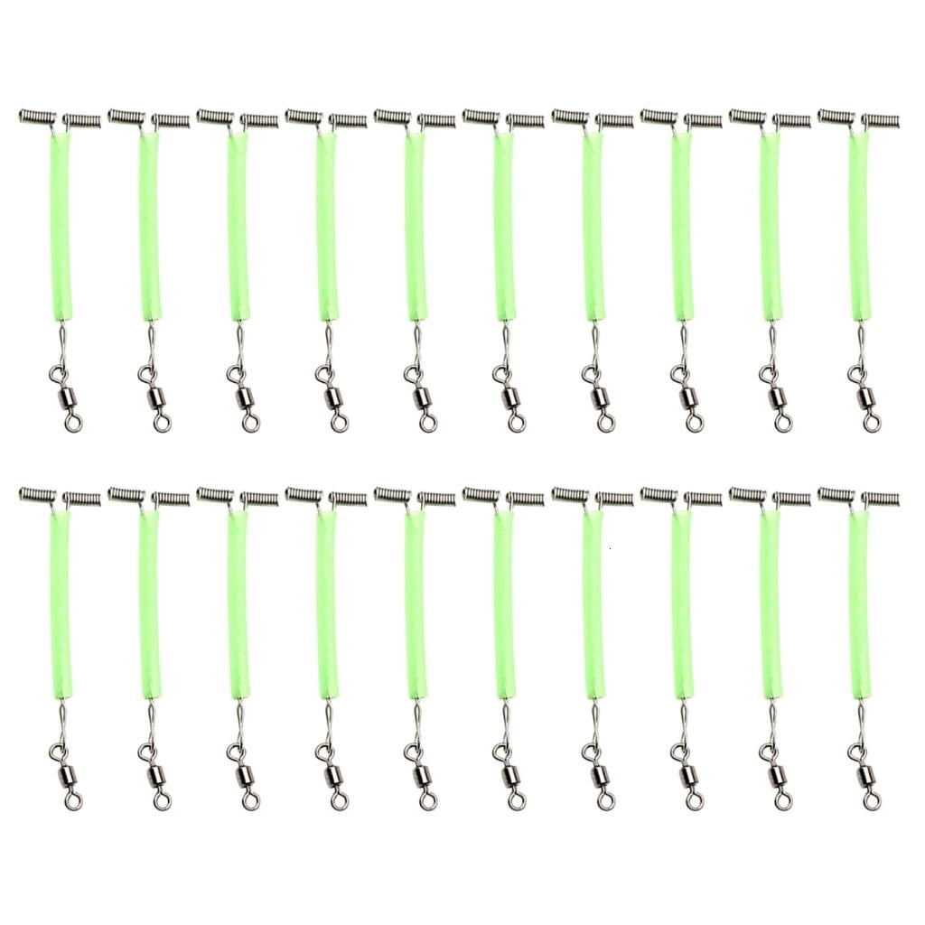 LICEWO 20Pcs Stainless Fishing Lures Line Wire Leader Traces Luminous ...