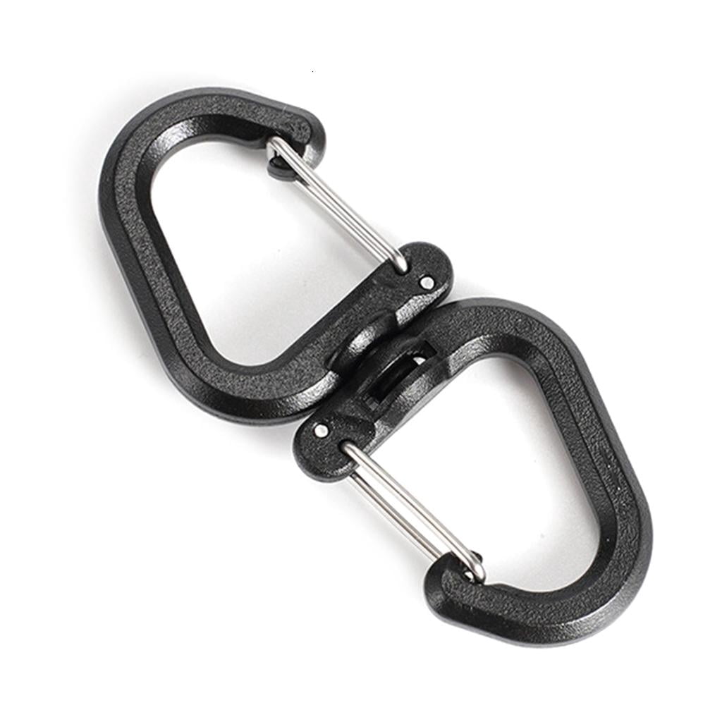 LICEWO 360 Rotating Double Carabiner Outdoor Swivels Clip Portable S ...
