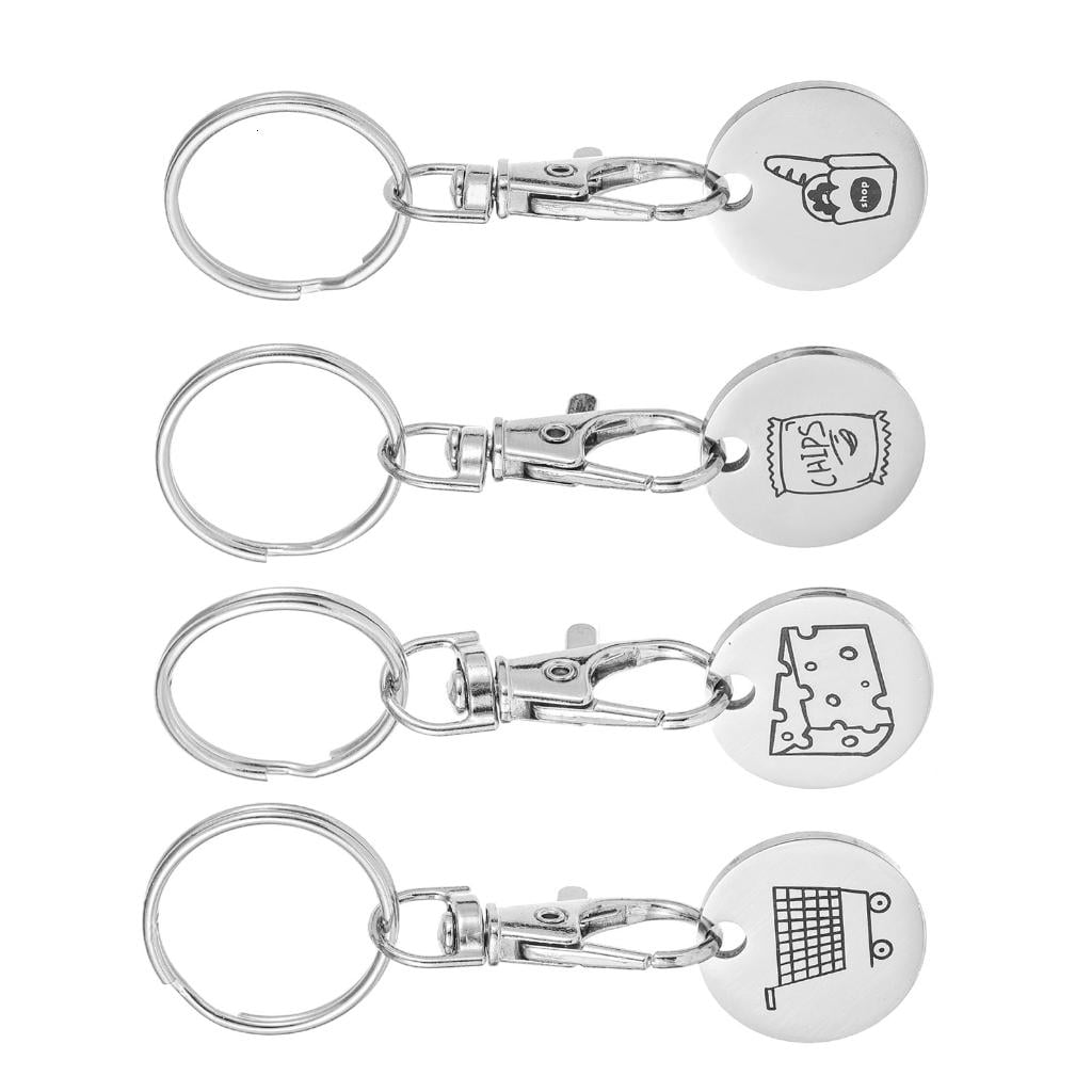 LICEWO 4 Pack Supermarket Trolley Tokens Keychain Unique Shopping Cart ...