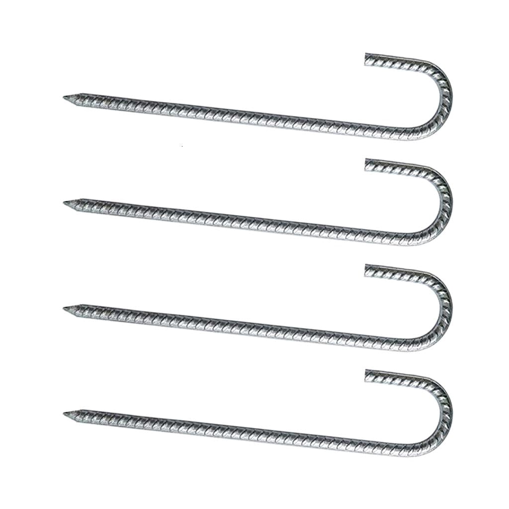 LICEWO 4 Pcs High Strength Garden Stake Tent Peg Galvanized Steel J ...