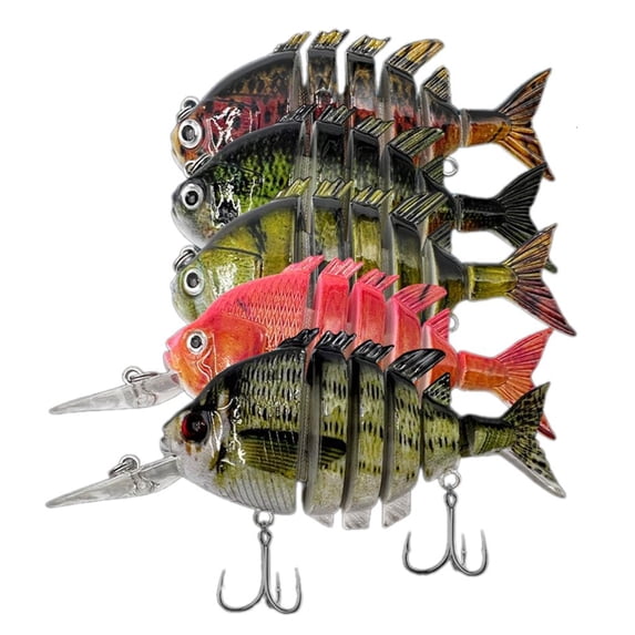 LICEWO 5 Pcs Multi Jointed Swimbait Slow Sinking Swimming Lures ...