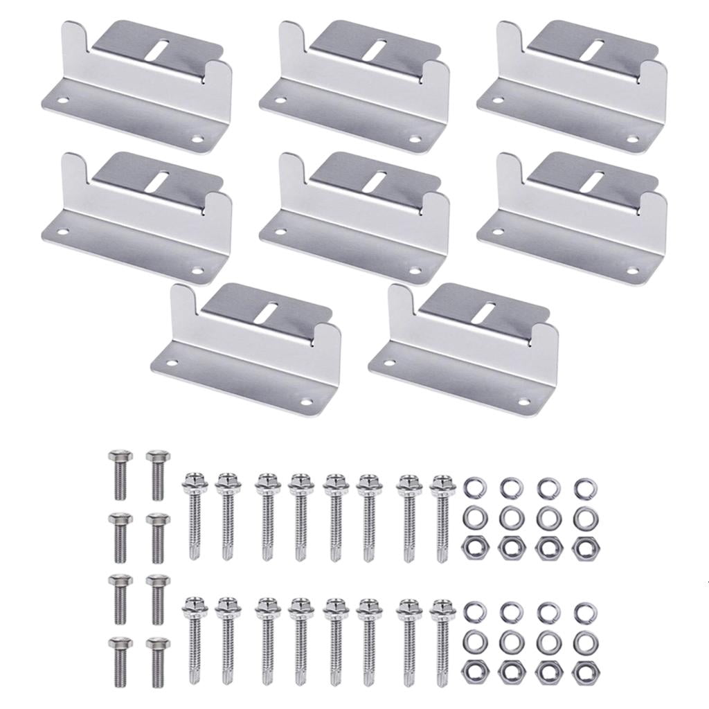 LICEWO 8pcs Solar Panel Holder Mounts Aluminum Brackets with Stainless ...