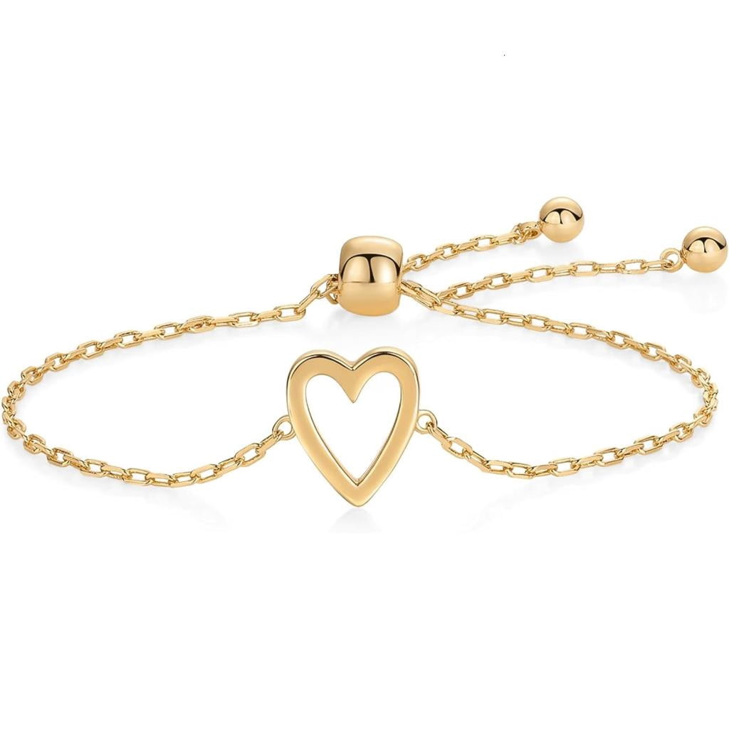 LICEWO Adjustable Stainless Steel Heart DesignS Bracelet Openwork ...