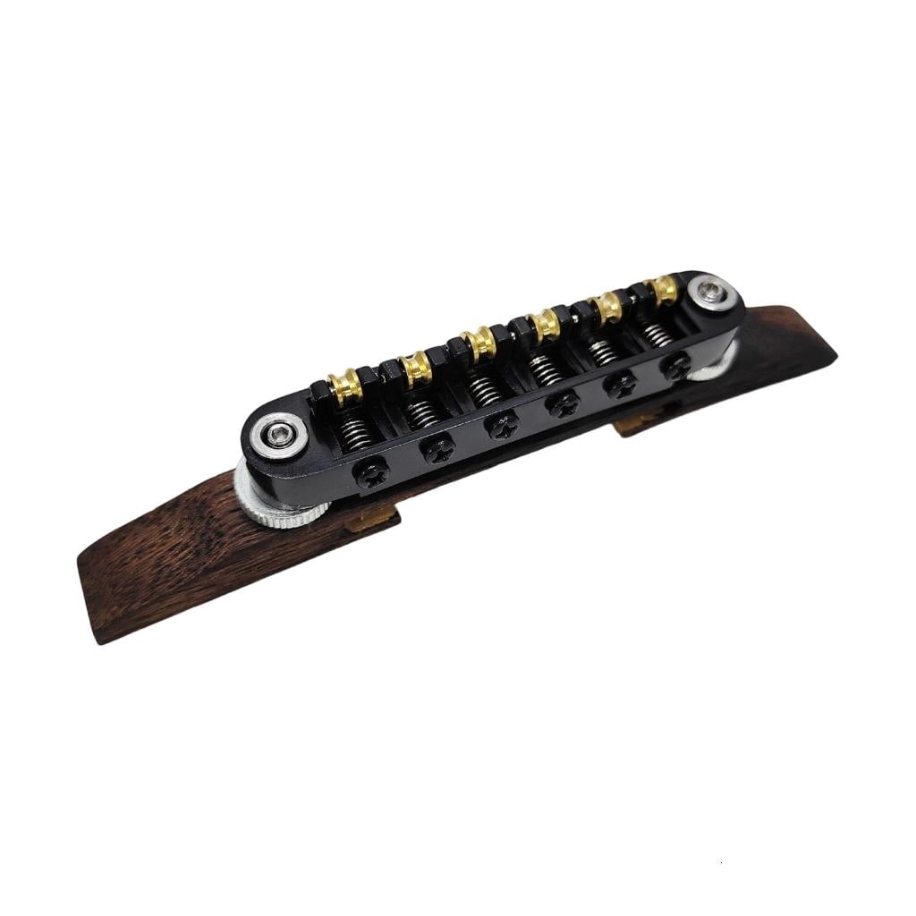 LICEWO Archtop Guitar Bridge Guitar Bridge Tailpiece with Golden Roller ...
