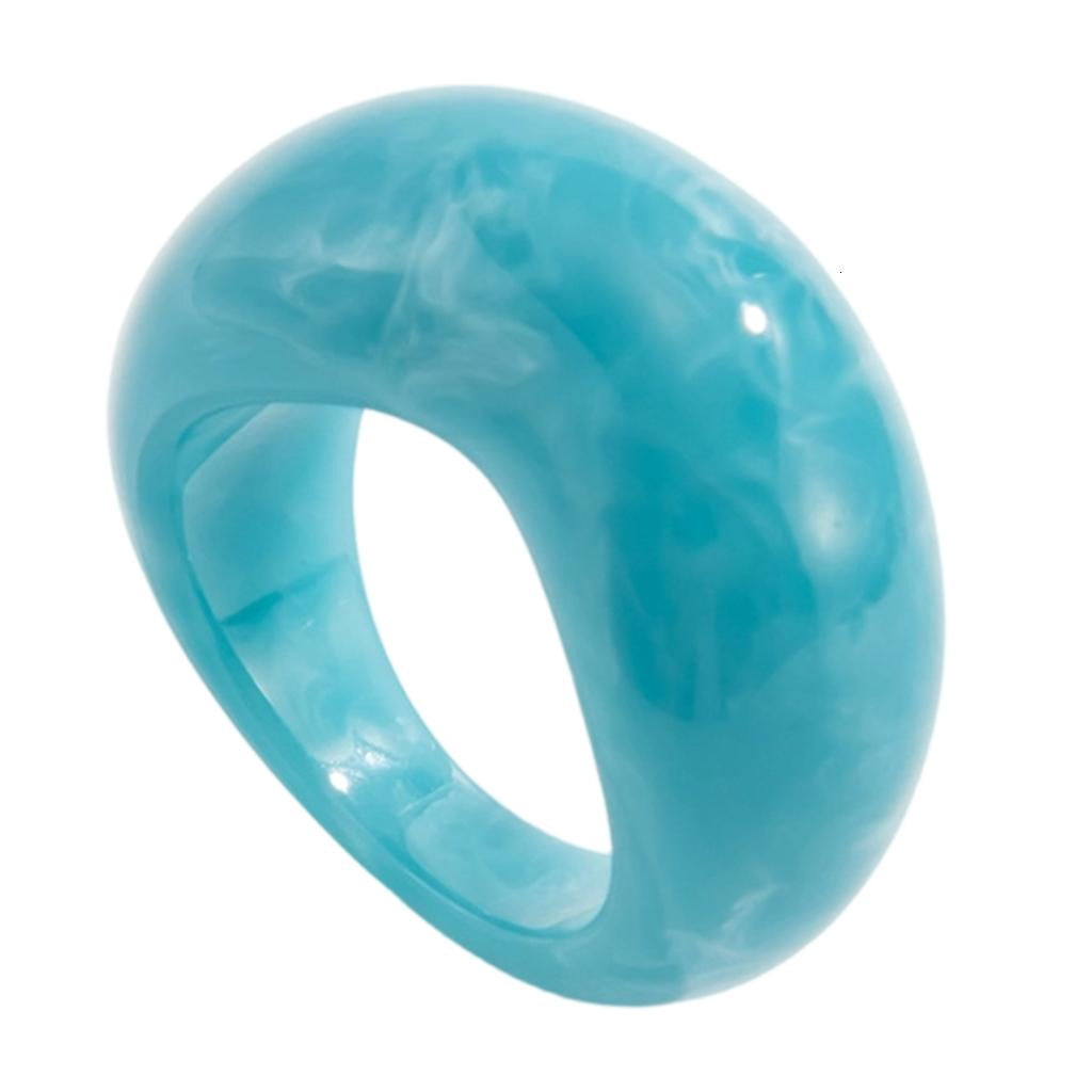 LICEWO Artistic Curved V Shape Statement Ring Lightweight Resin ...