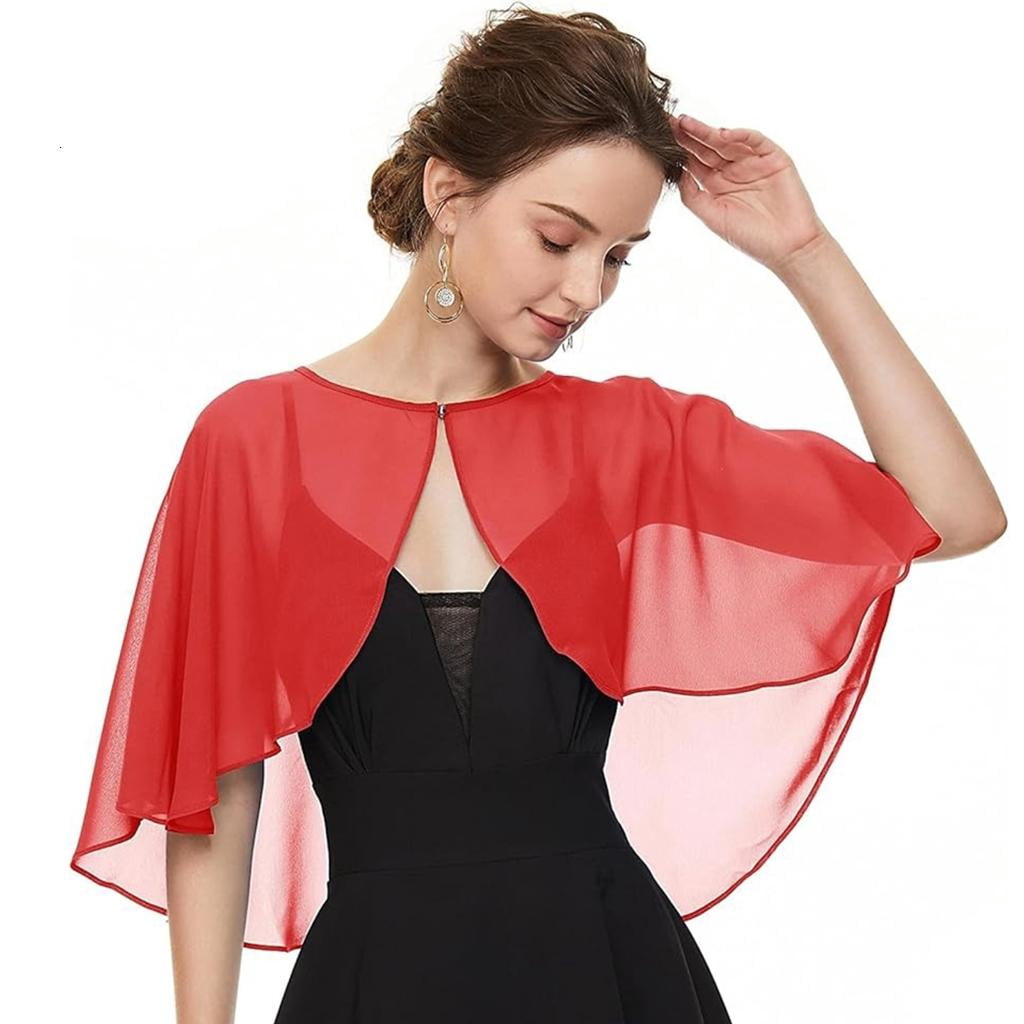 LICEWO Classical Tulle Shawl Chiffon Stole For Brides Wedding Guest ...