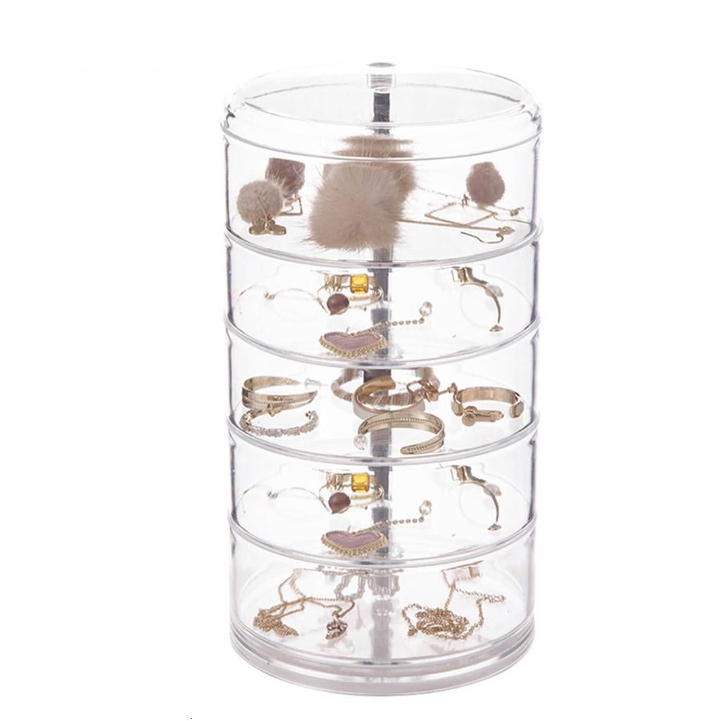 LICEWO Clear Jewelry Display Case Space Saving Jewelry Organization 3/4 ...