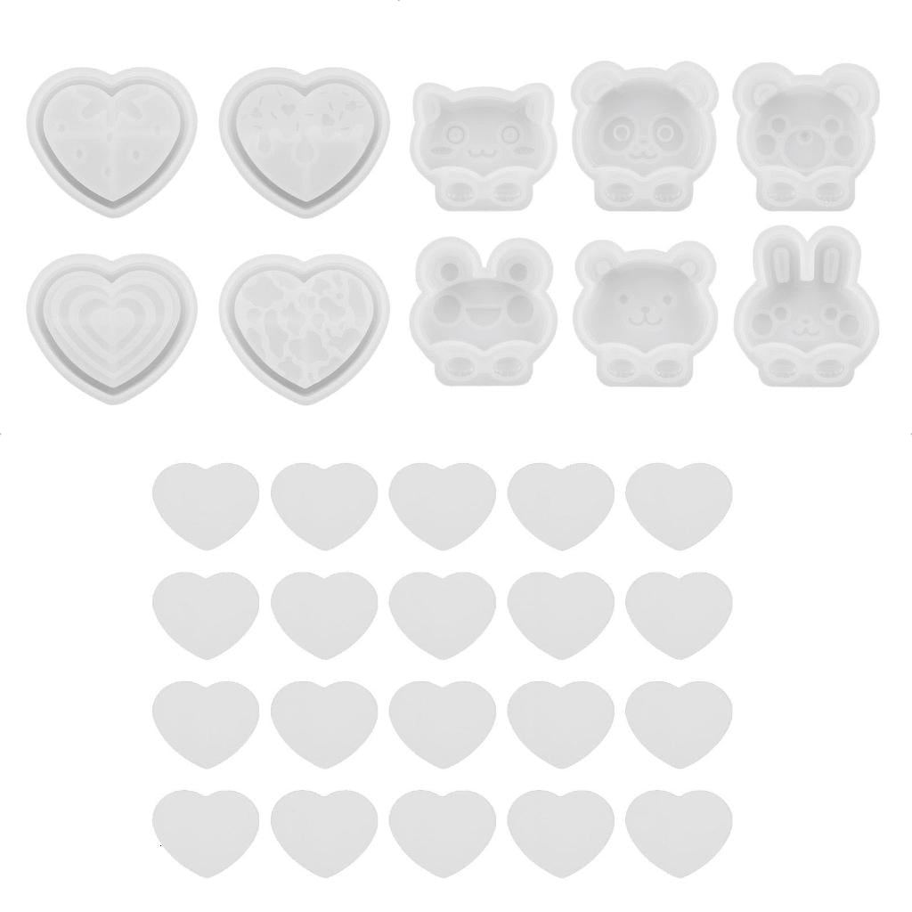 LICEWO Cute Cat Rabbit Bear and Heart Silicone Molds for DIY Shakeable ...