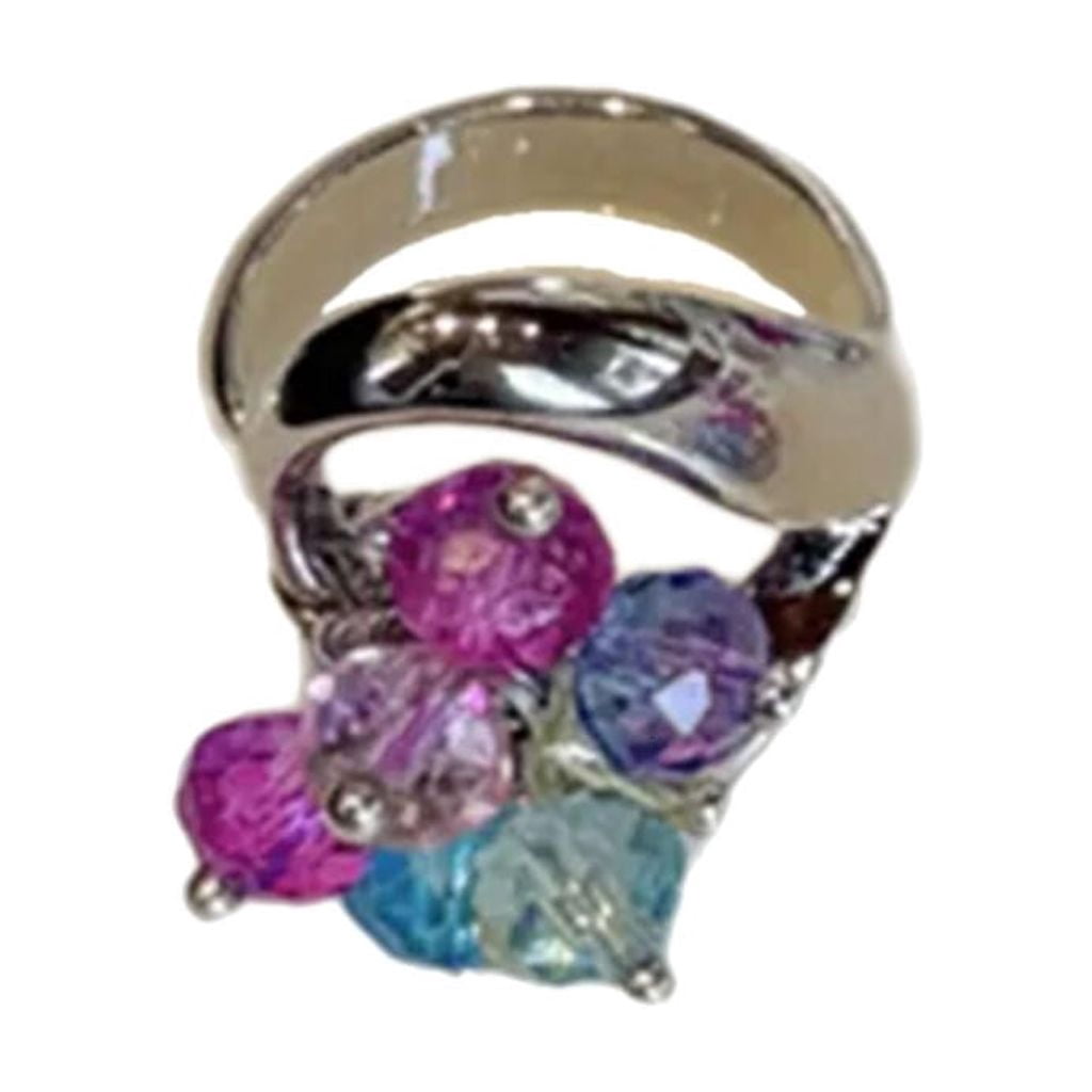 LICEWO Elegant Movable Beaded Ring With Shimmering Crystal Accent And ...