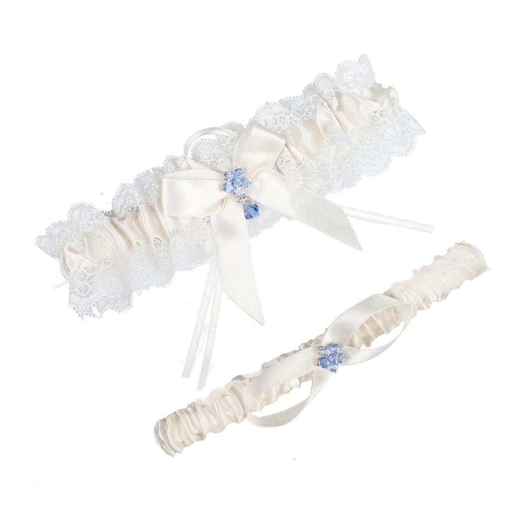 LICEWO Fashionable Crystal Leg Strap with Lace Bows Rose for Themed ...