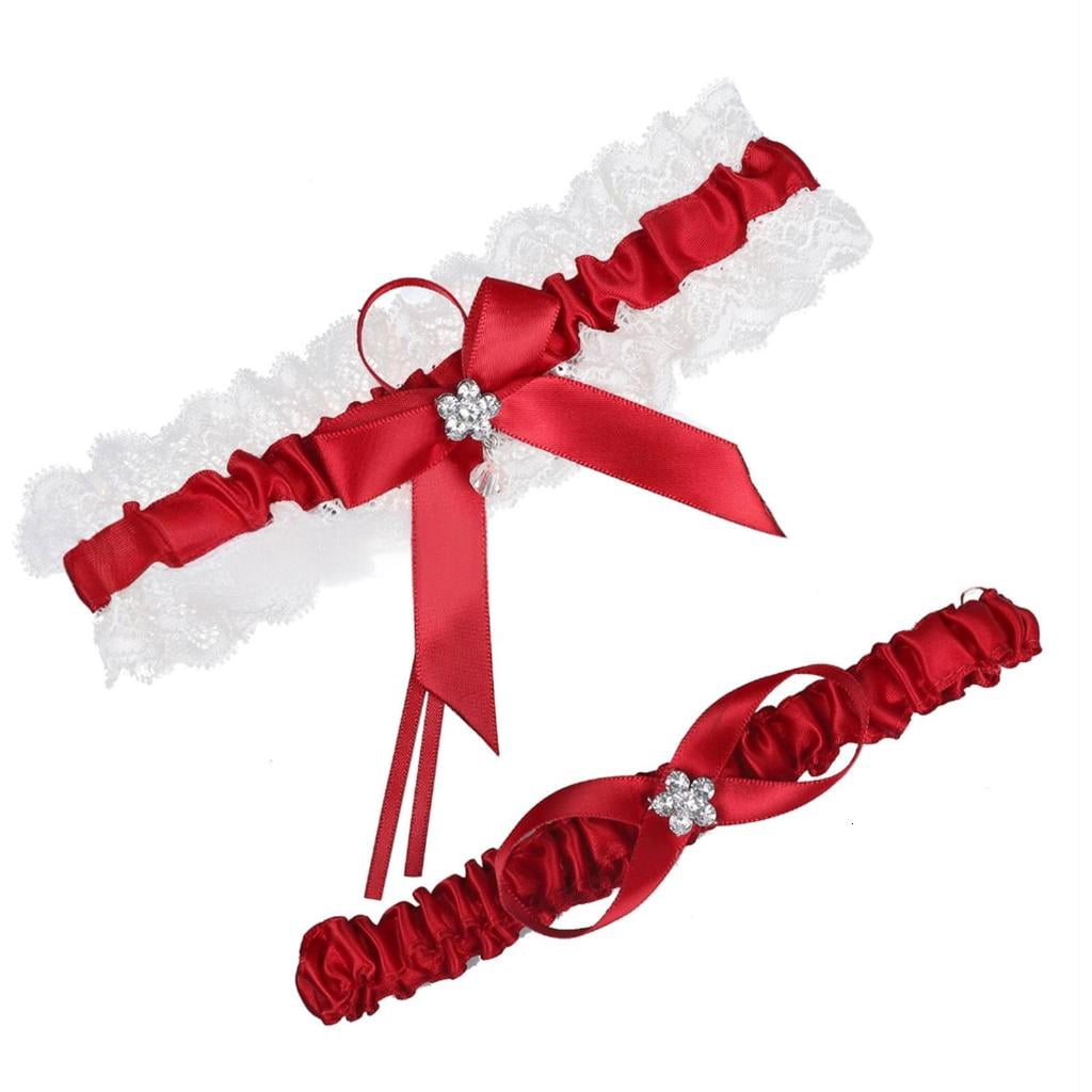 LICEWO Fashionable Crystal Leg Strap with Lace Bows Rose for Themed ...