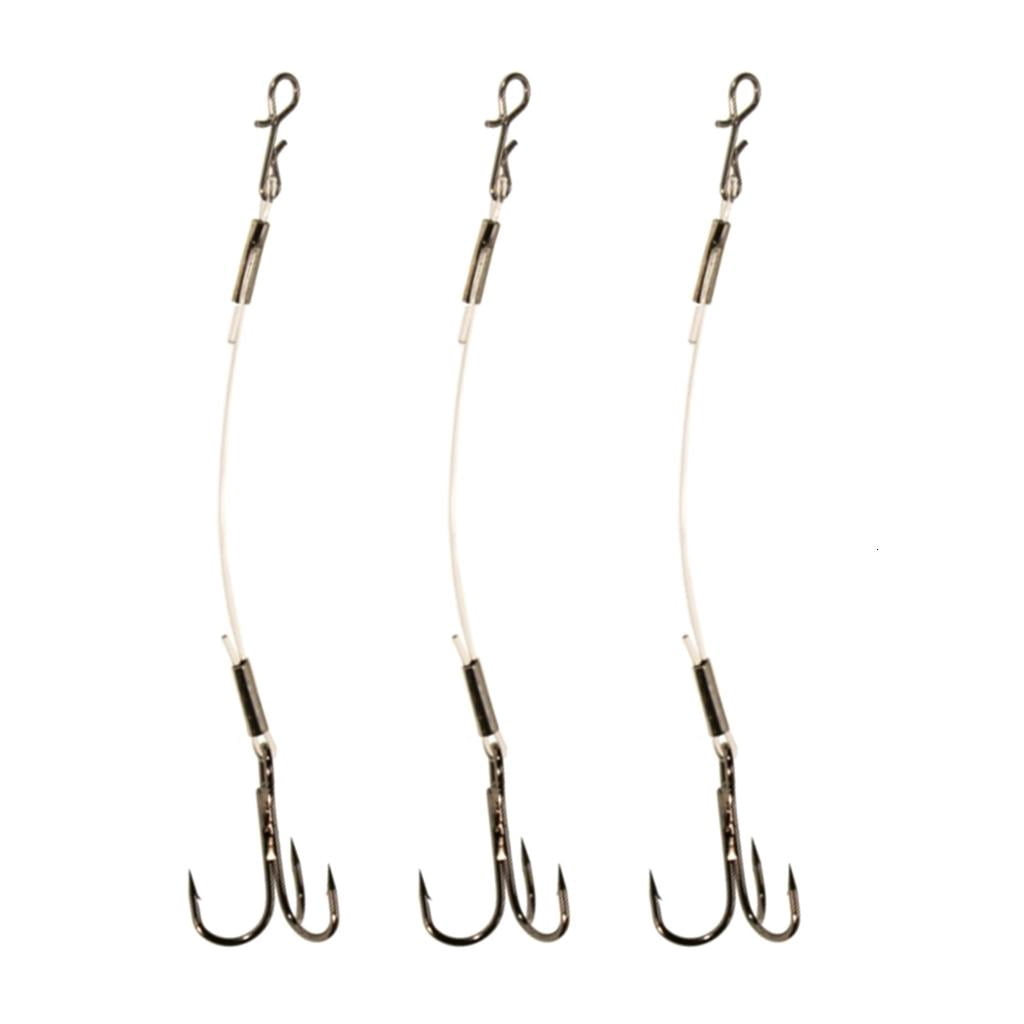 LICEWO Pack of 3 High Strength Treble Hook Rigs for Professional ...
