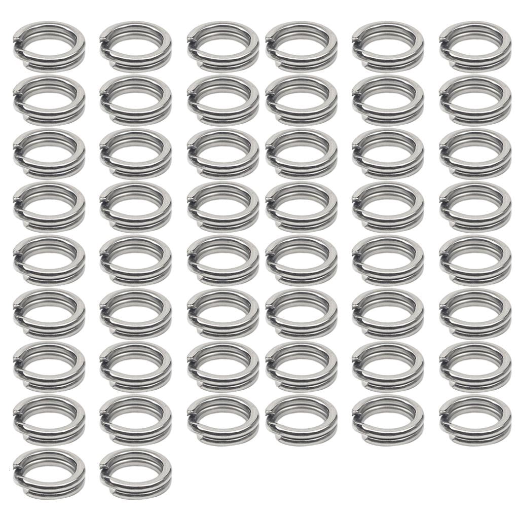 LICEWO Round Fishing Split Rings Set, 50Pcs Assorted Stainless Swivels ...