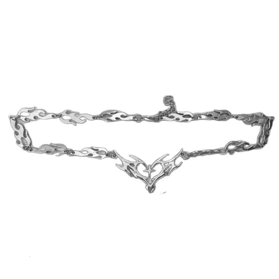 LICEWO Thorn Flame Heart Hollow Out Necklace For Hip Hop Style ...