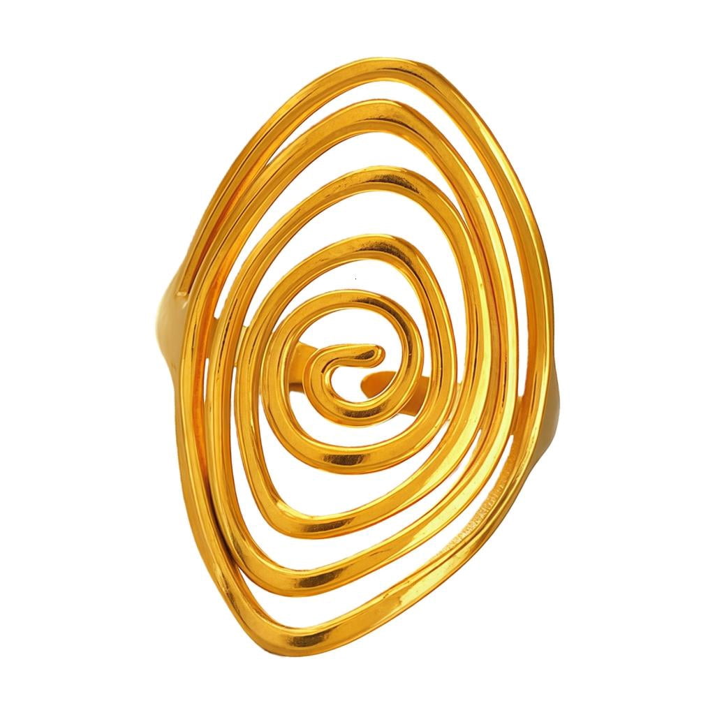 LICEWO Unique Vortex Twirling Open Ring Adjustable Stainless Steel ...