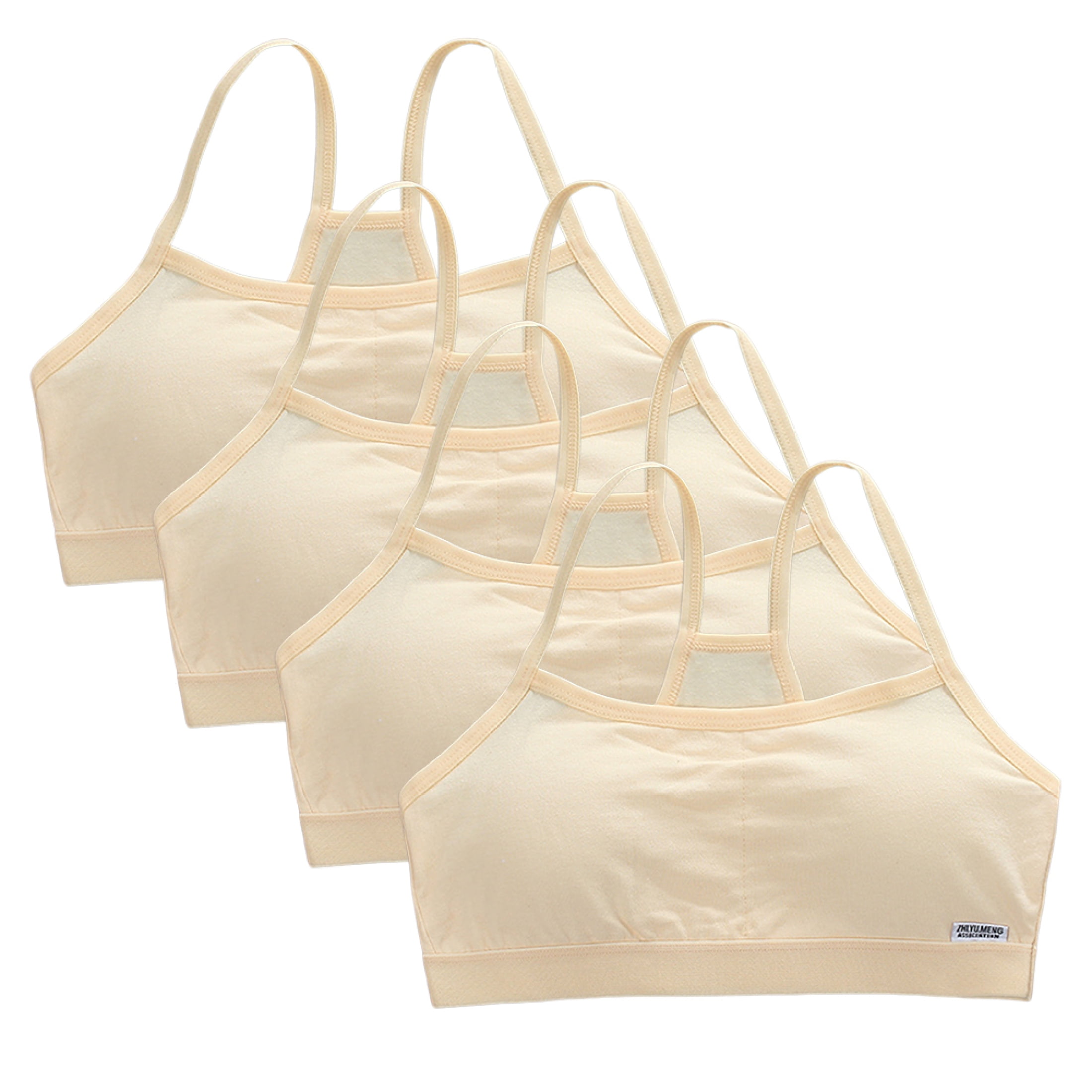 LICHENGTAI 4pcs Girls Bra Cotton Vest Bra Full Cup Breathable Bra with ...