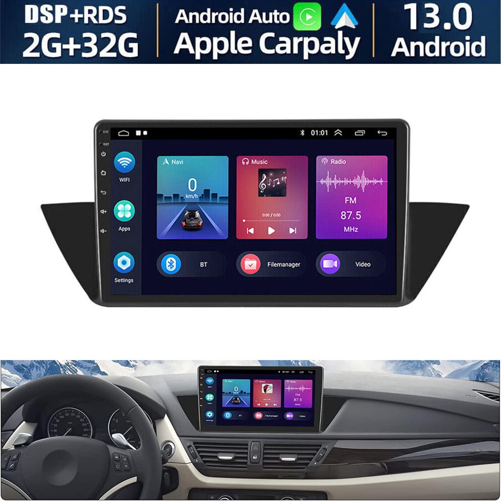 LICHENGTAI 9.7-Inch Car Stereo Radio Fit For BMW X1 2010-2016 with ...