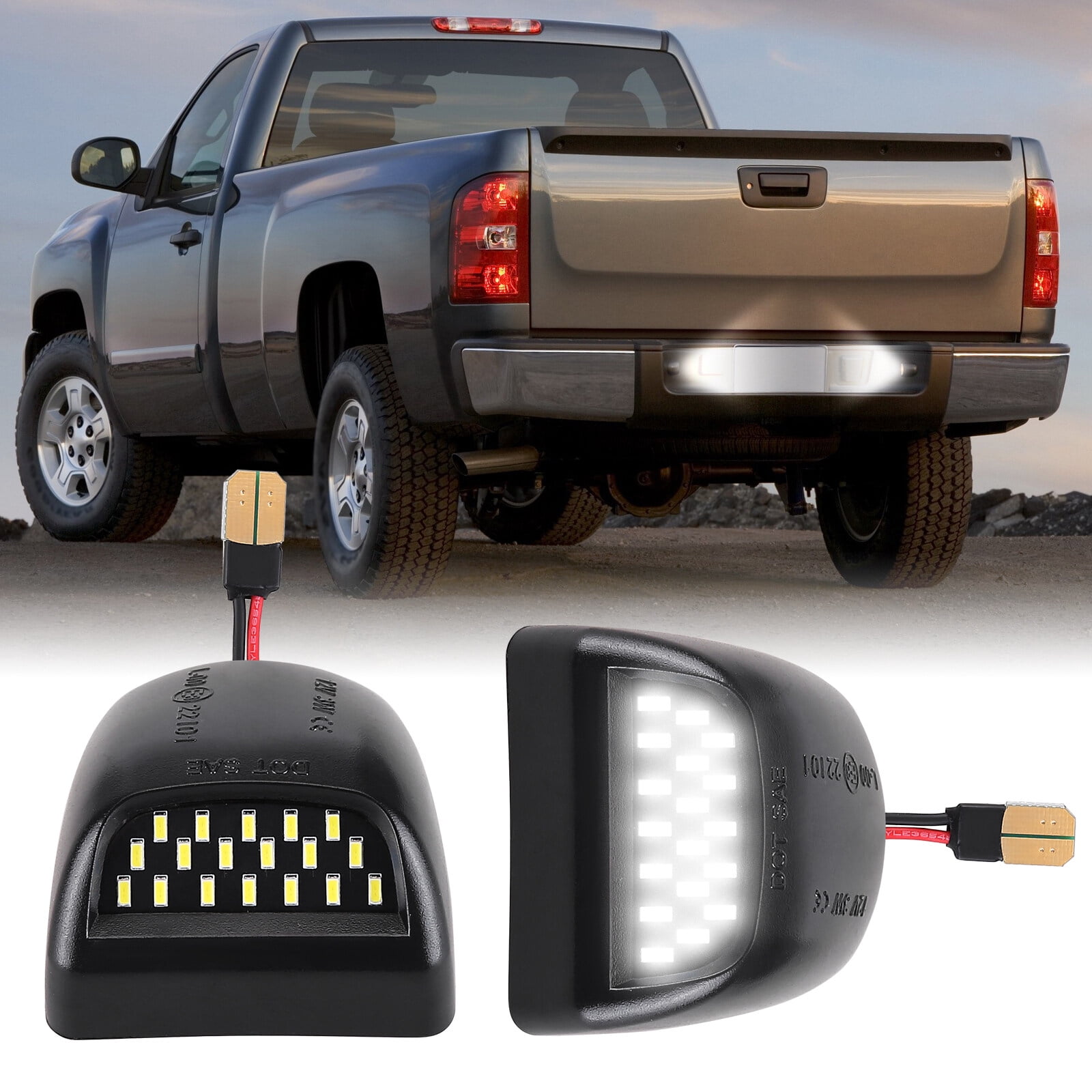 LICHENGTAI LED License Plate Light Tag Lights Assembly Compatible with Chevy Silverado Suburban ...